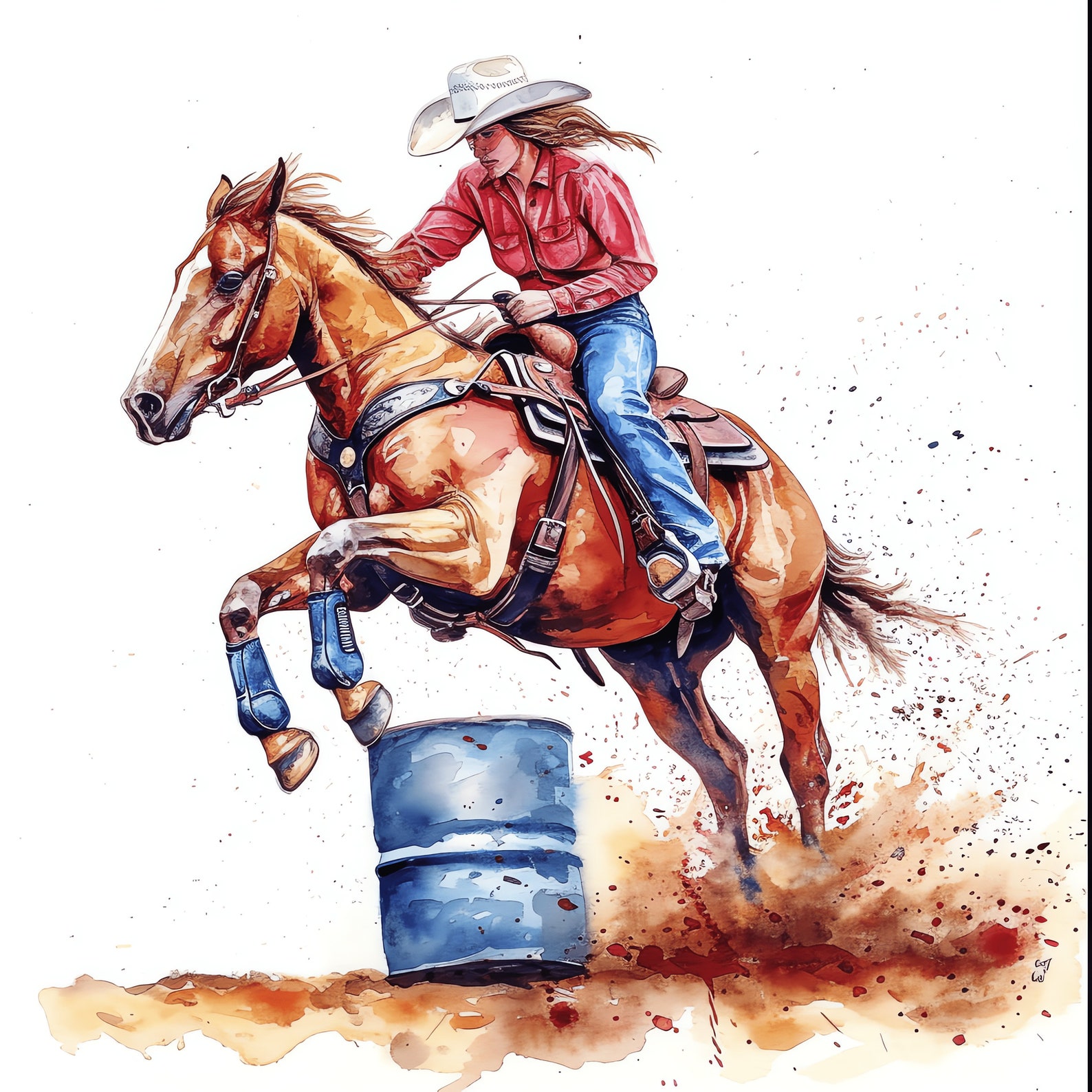 Rodeo Watercolor Clipart Bundle - 44 High Quality PNG - Instant ...