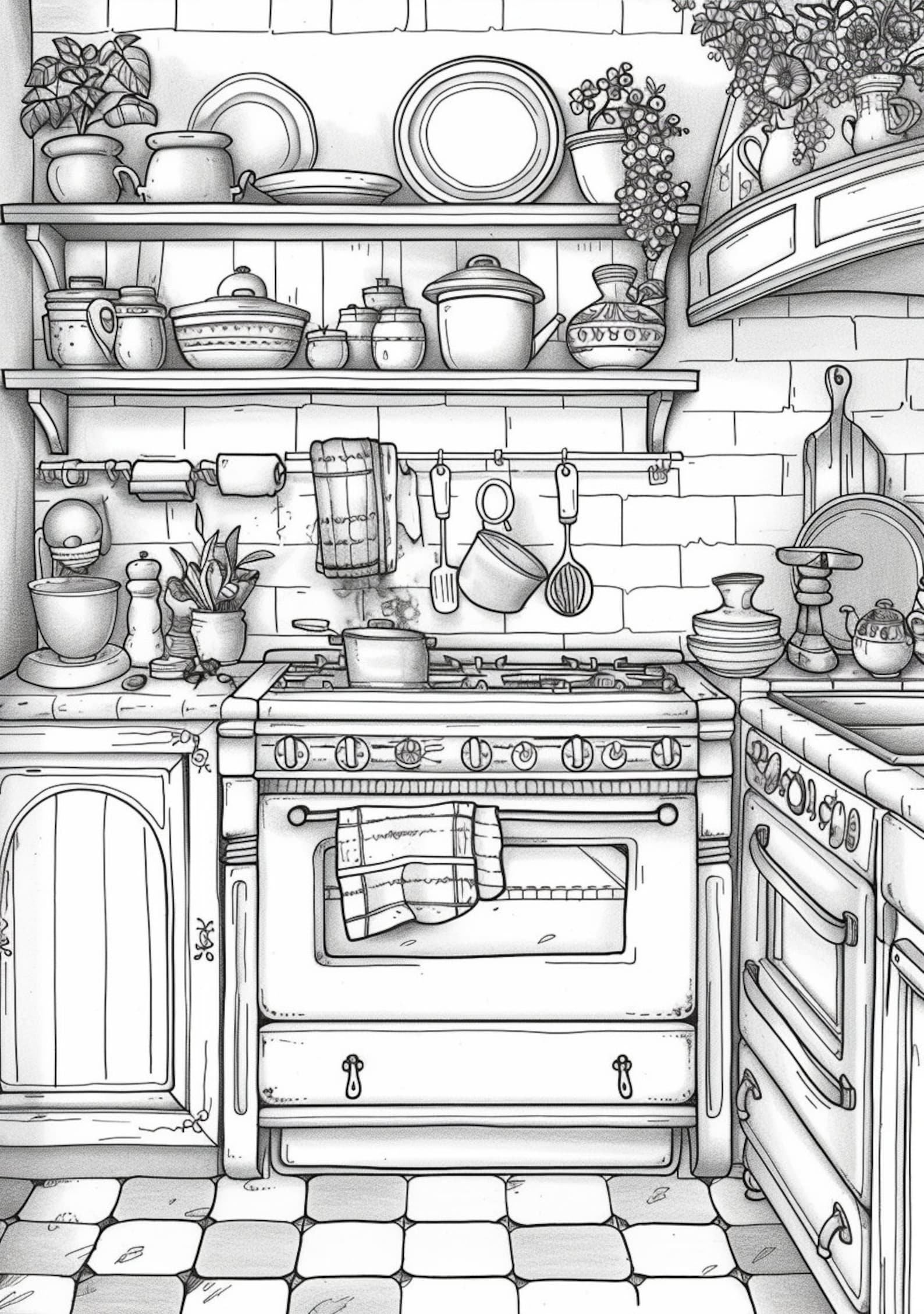 Cozy Interior Coloring Page PDF Book - 37 High Quality Images - Instant ...