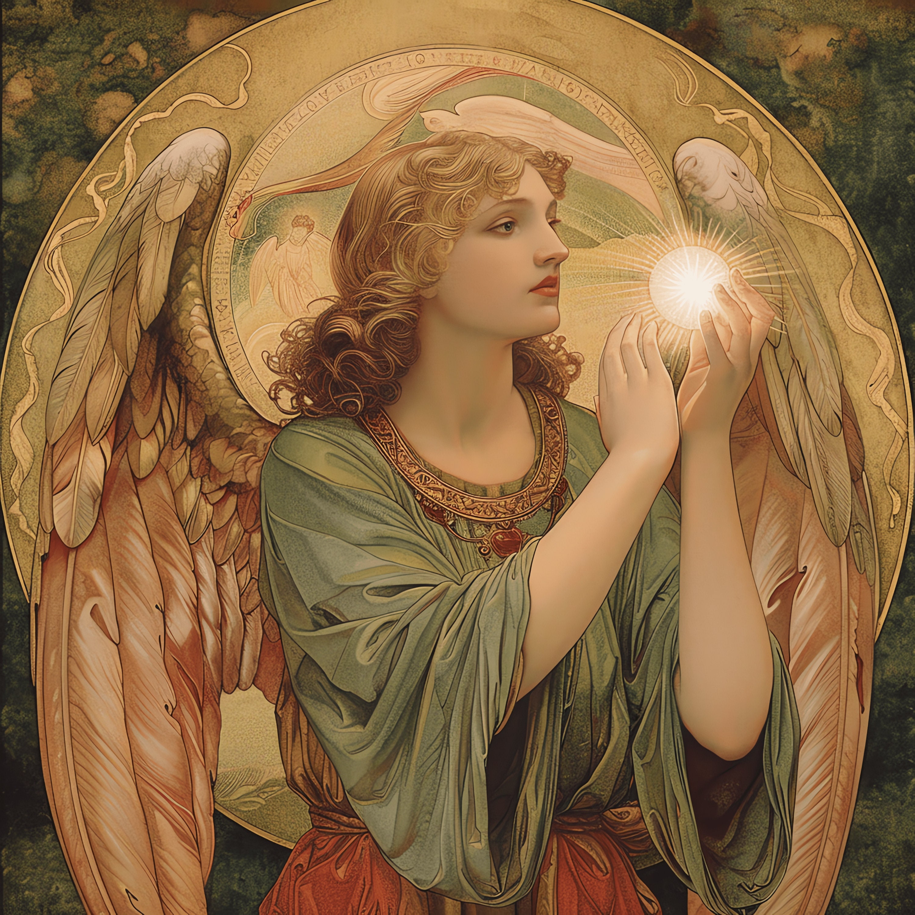 Pre-raphaelite Archangel With Light Orb PNG Clipart Bundle 43 High ...
