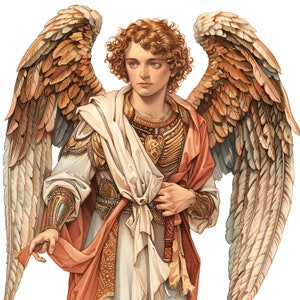 Pre-raphaelite Archangel on White Background Bundle 36 High Quality PNG ...