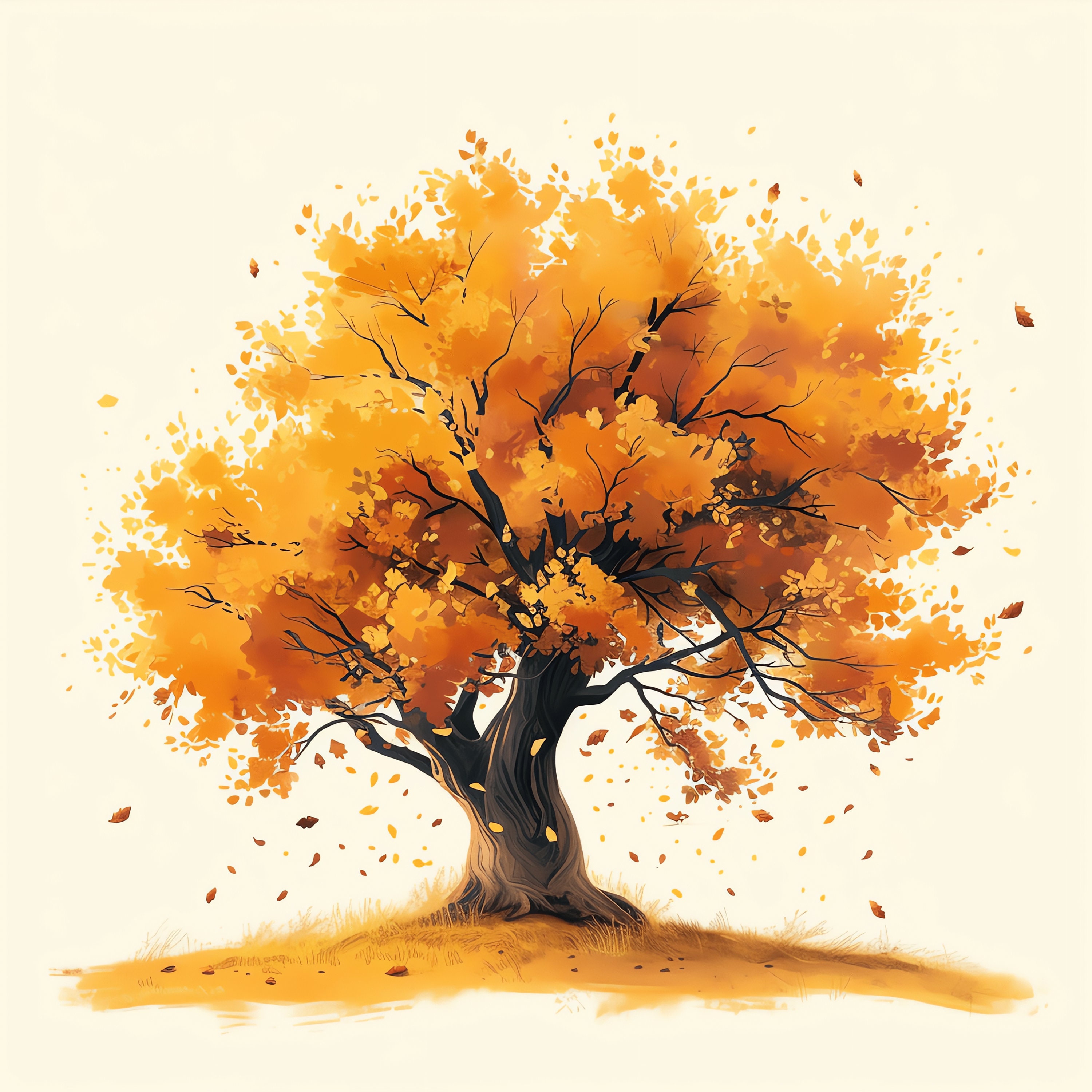 Fall Autumn Oak Tree PNG Clipart Bundle 43 High Quality PNG Instant ...