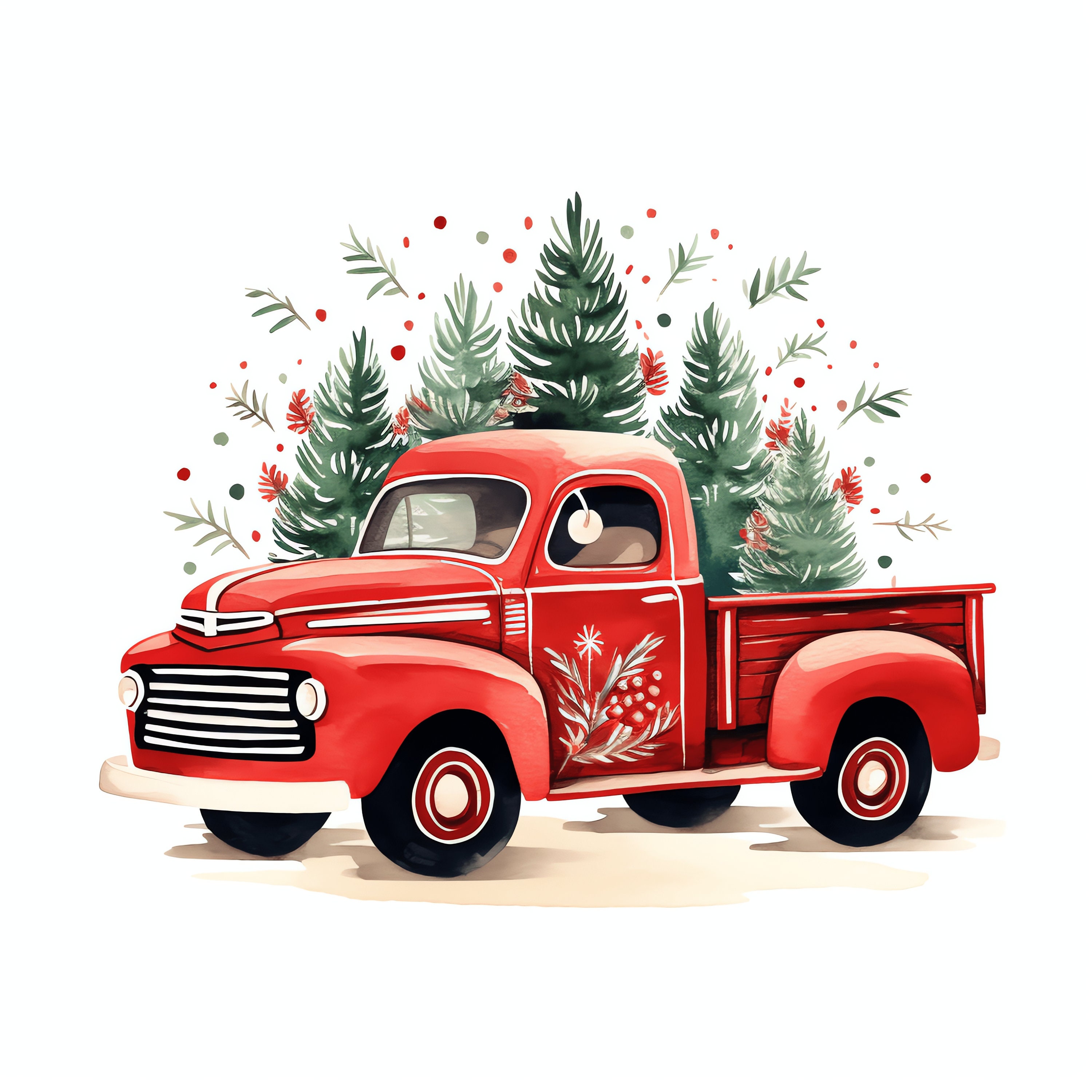 Red Truck Christmas PNG Clipart Bundle 46 High Quality PNG Instant ...
