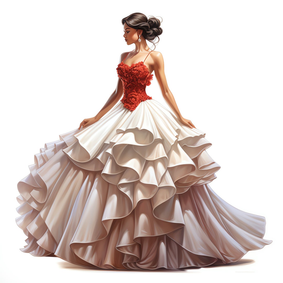 Quinceanera Dress Clipart - 45 High Quality Jpgs - Digital Download ...