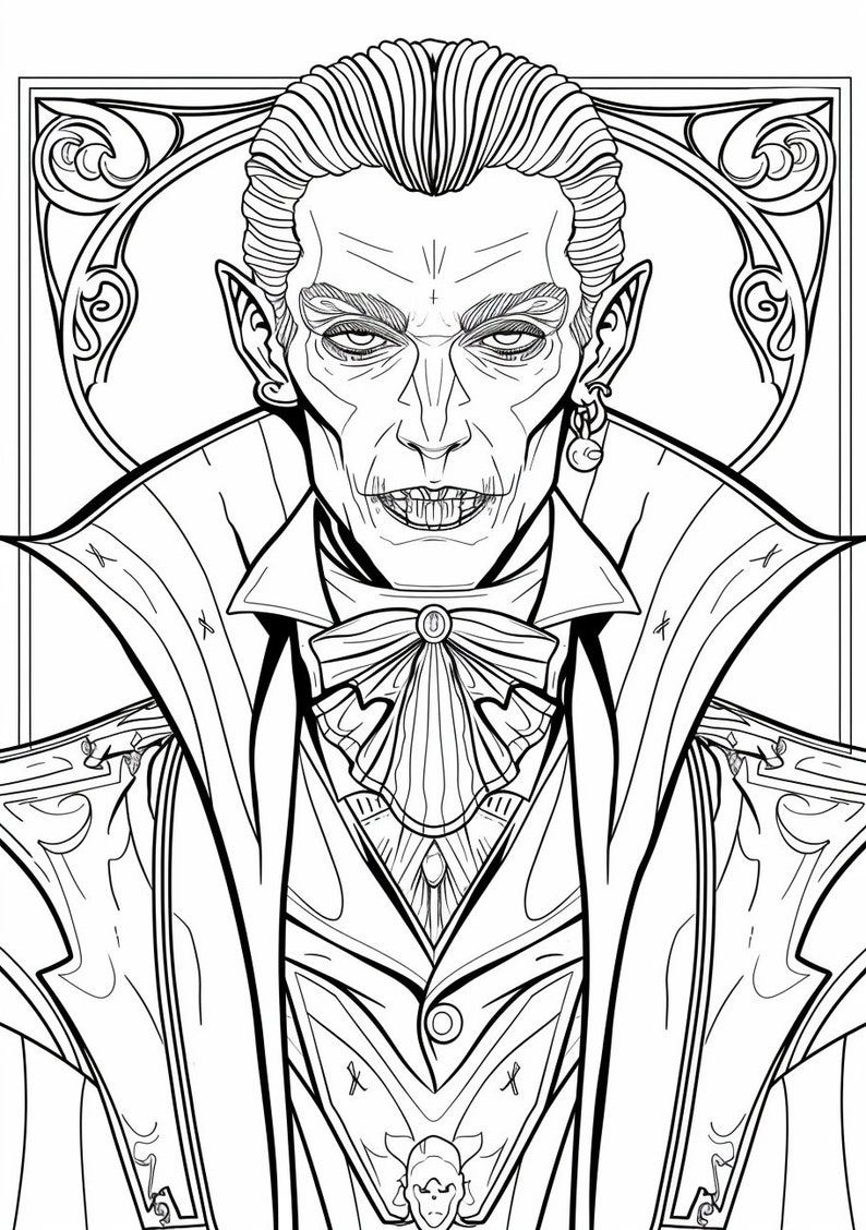Vampire Coloring Pages PDF Bundle - 47 High Quality Images - Instant ...