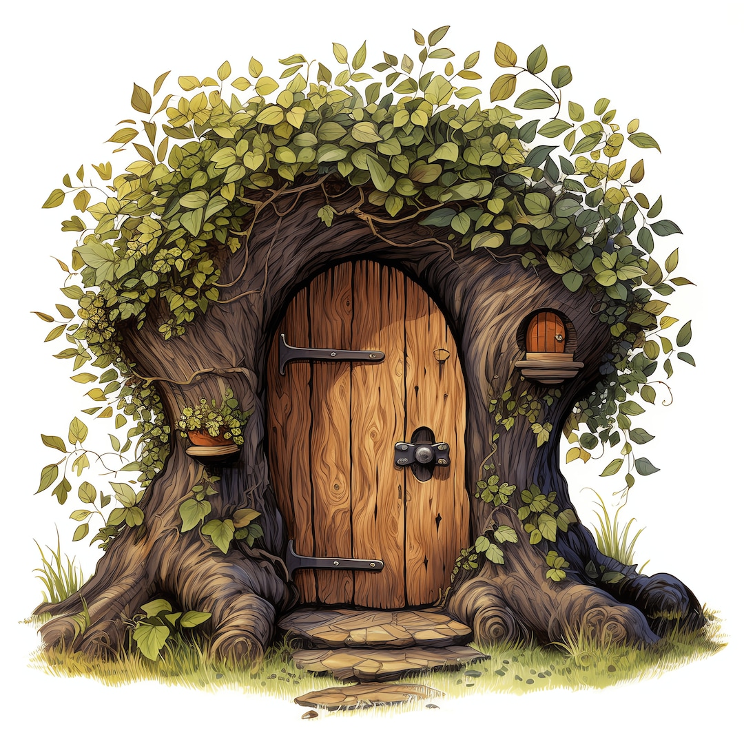 Tree Trunk Fairy Door PNG Bundle- 45 High Quality PNG - Instant ...