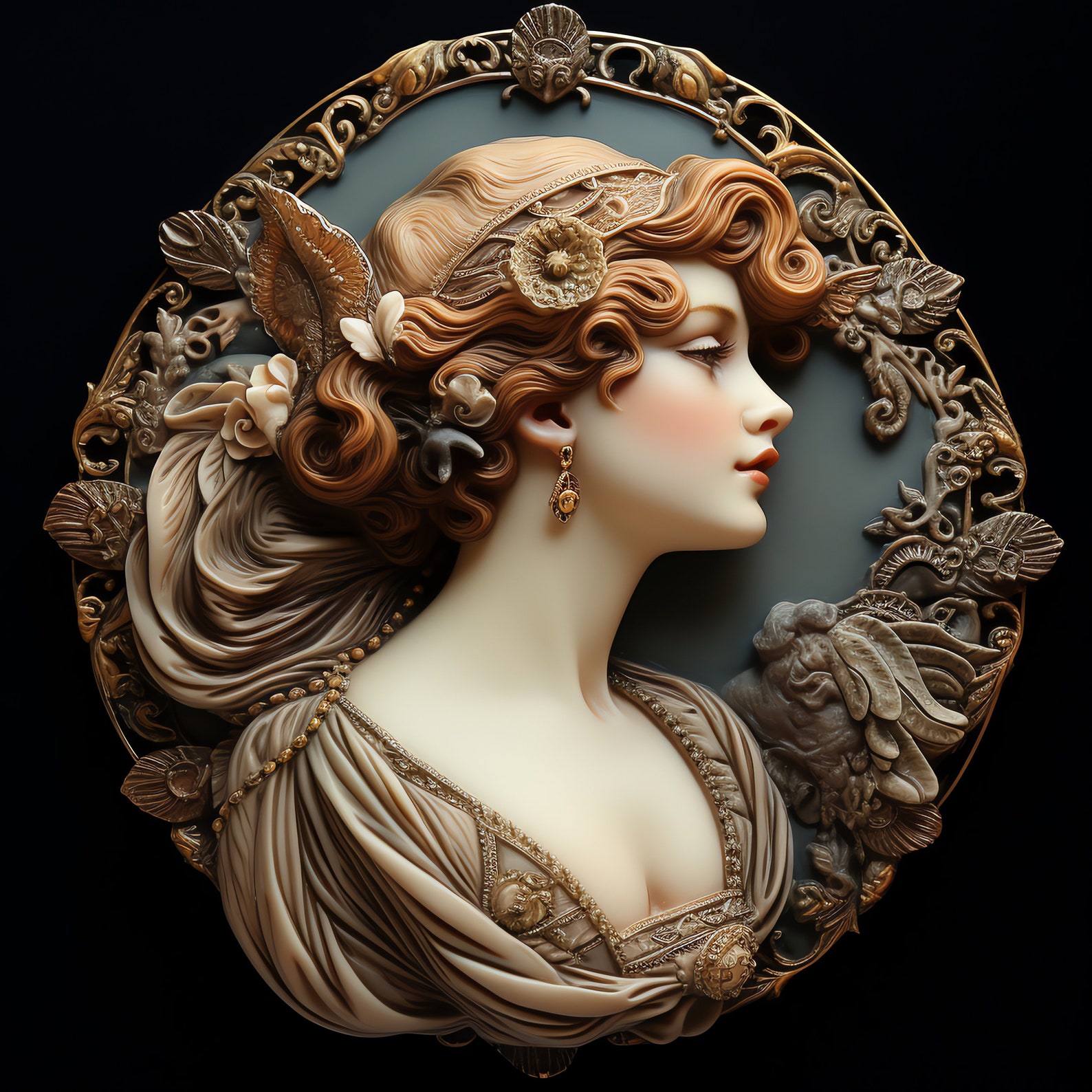 Victorian Lady Cameo Clipart - 45 High Quality Jpgs - Digital Download ...