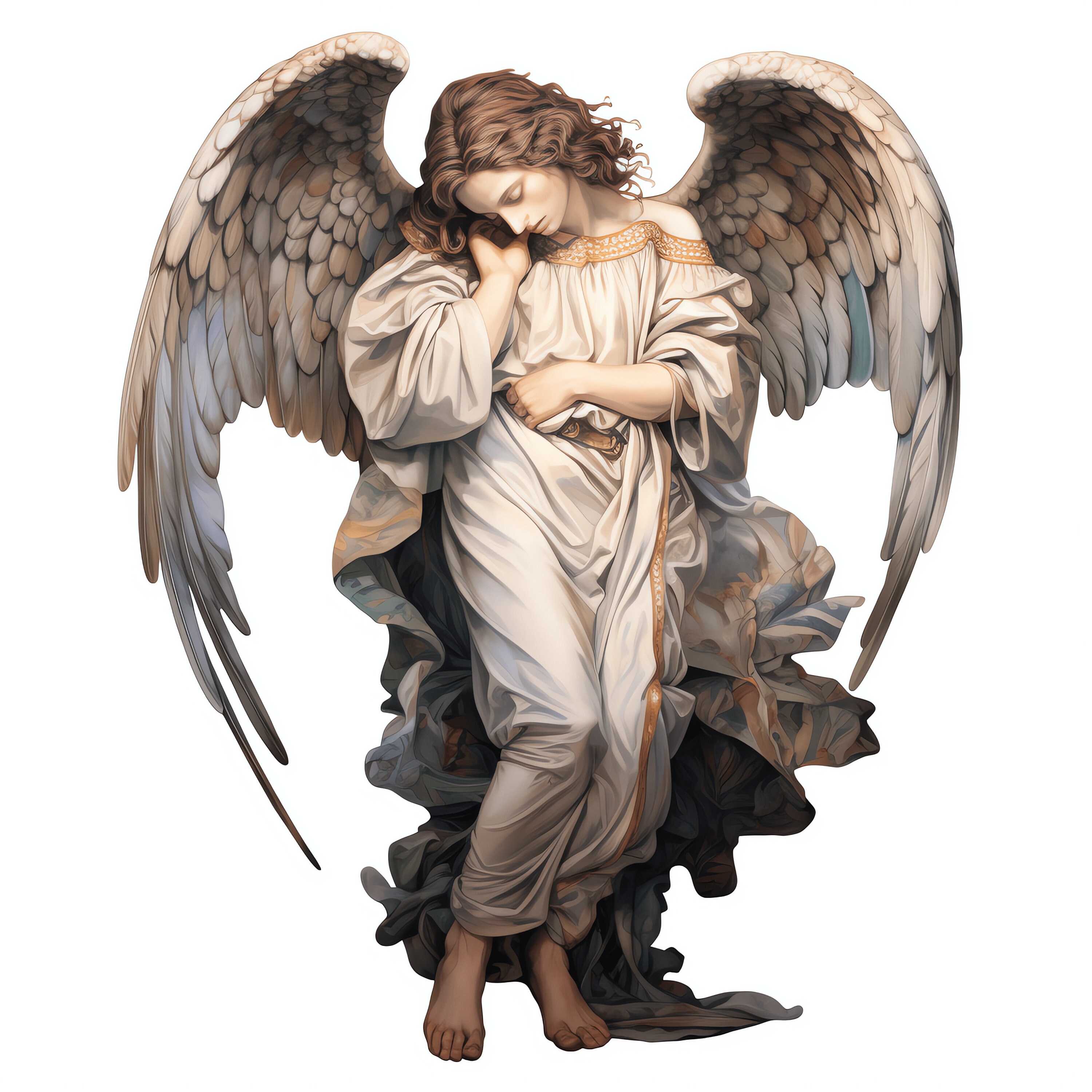 Angel on a White or Neutral Background Clipart Bundle - 50 High Quality ...