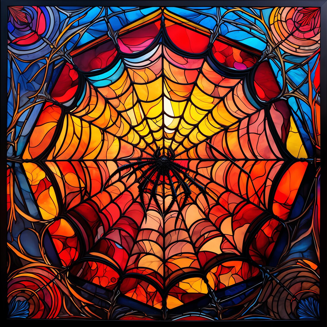 Cobweb Stained Glass PNG Clipart 35 High Quality PNG - Etsy