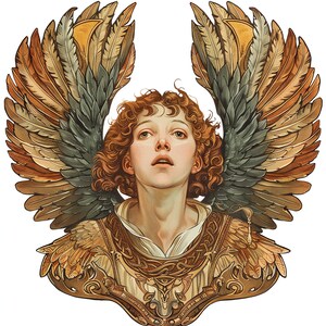 Pre-raphaelite Archangel on White Background Bundle 36 High Quality PNG ...