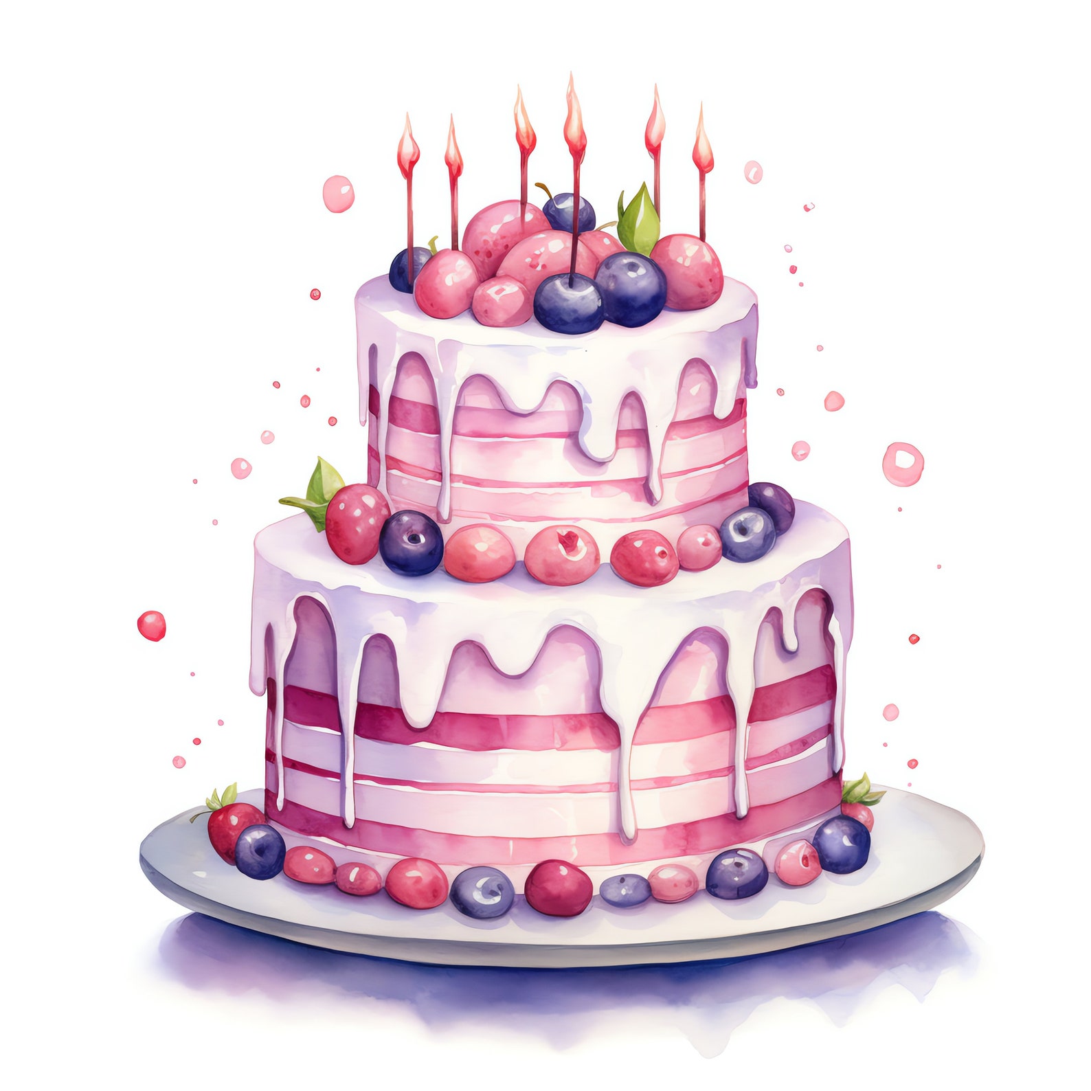 Birthday Cake Clipart - 45 High Quality Jpgs - Digital Download - Card ...