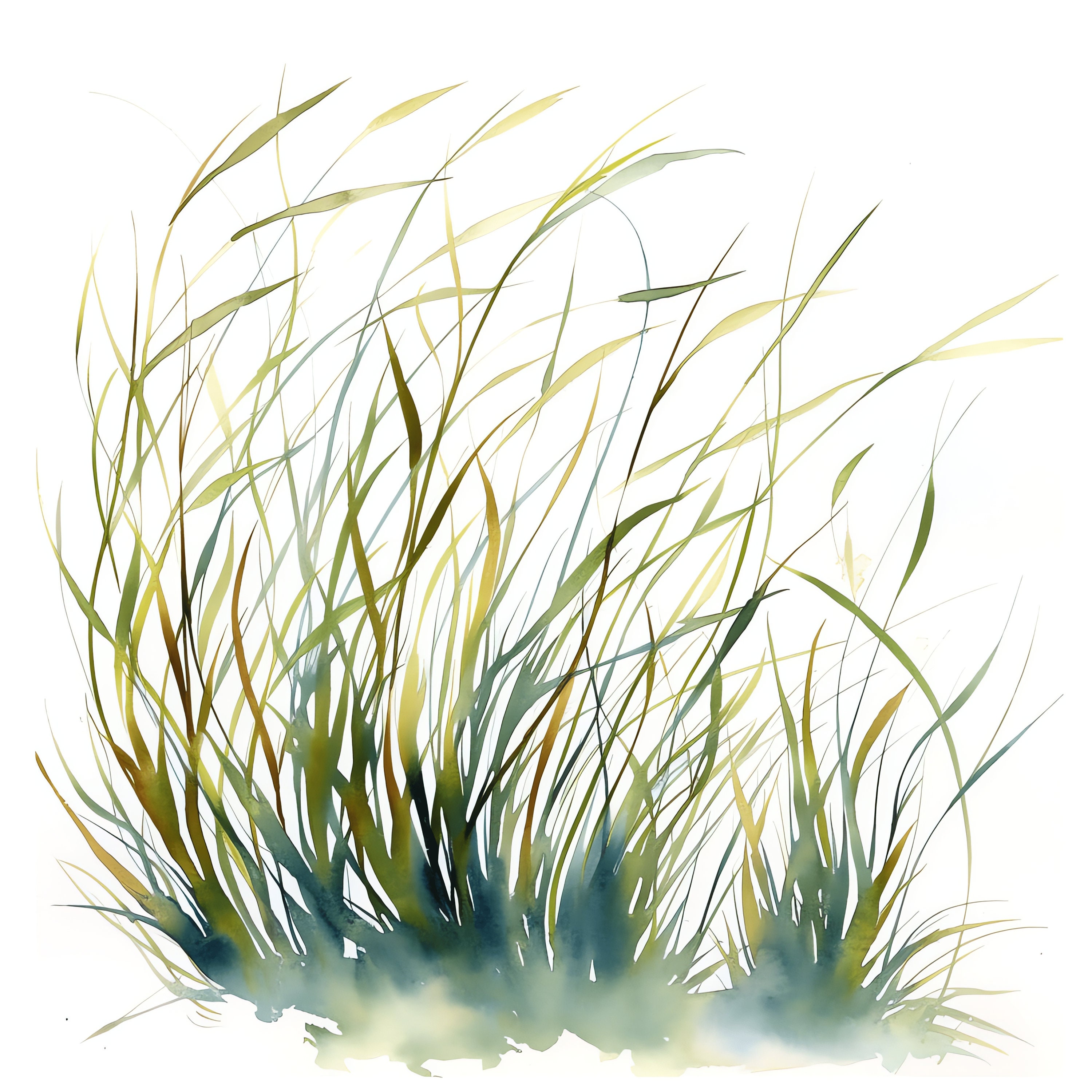 Watercolor Tall Grass PNG Bundle - 52 High Quality PNG - Instant ...