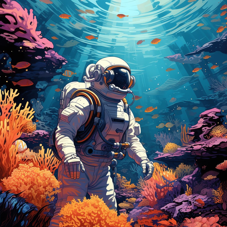 Astronaut Underwater PNG Clipart Bundle 40 High Quality PNG - Etsy