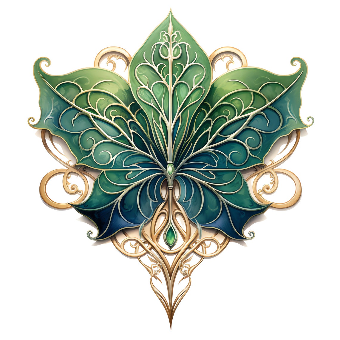 Celtic Elf Leaf Clipart - 50 High Quality Jpgs - Digital Download ...