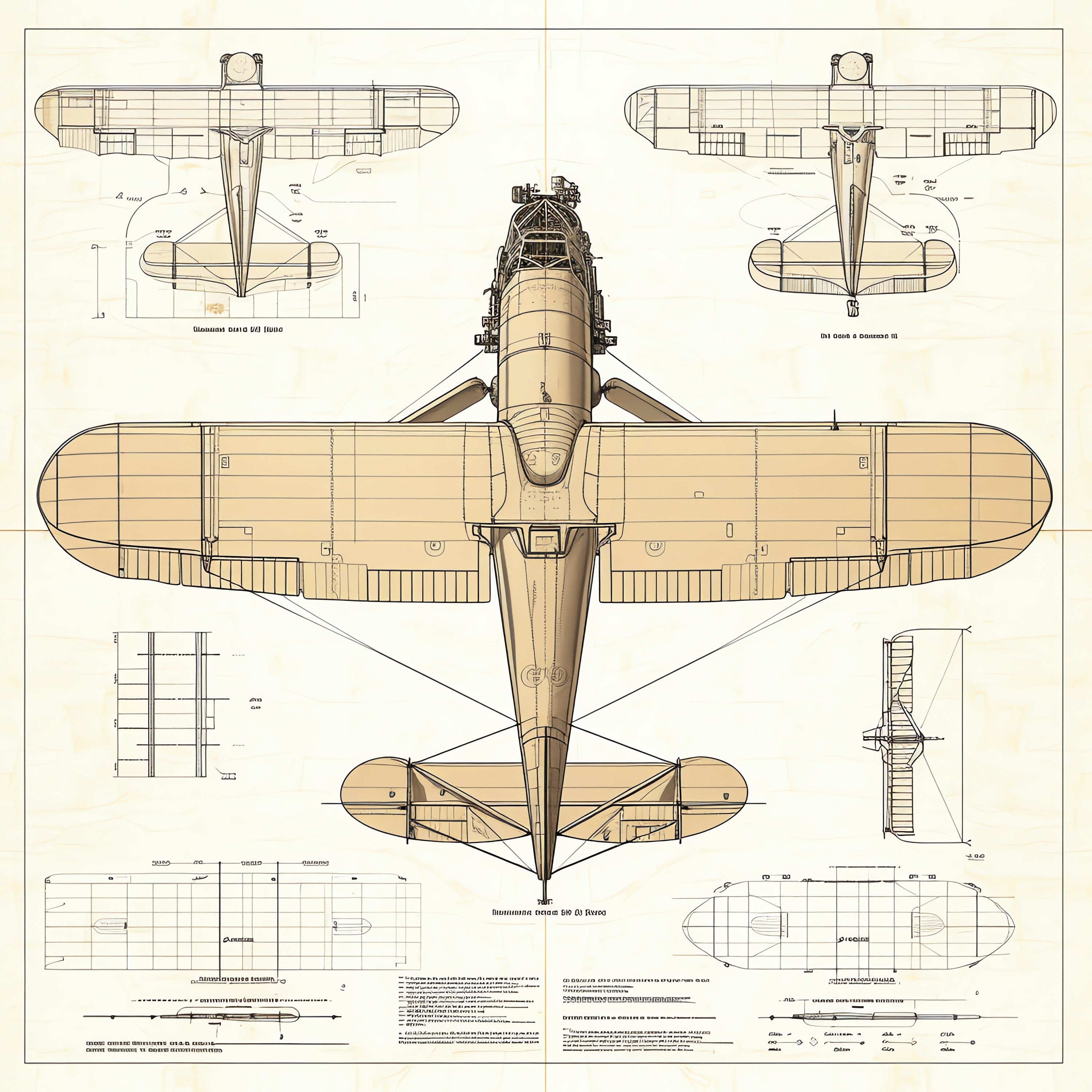 Vintage Plane Schematic PNG Bundle 41 High Quality PNG Instant Download ...