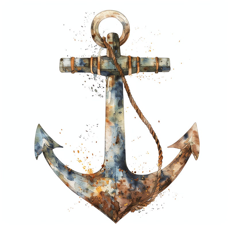 Watercolor Anchor PNG Clipart Bundle 50 High Quality PNG Instant ...