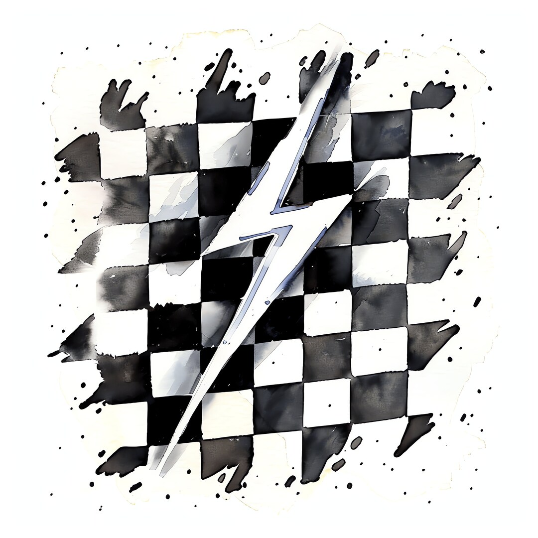 Checkered Lightning Bolt PNG Clipart Bundle 50 High Quality PNG Instant ...
