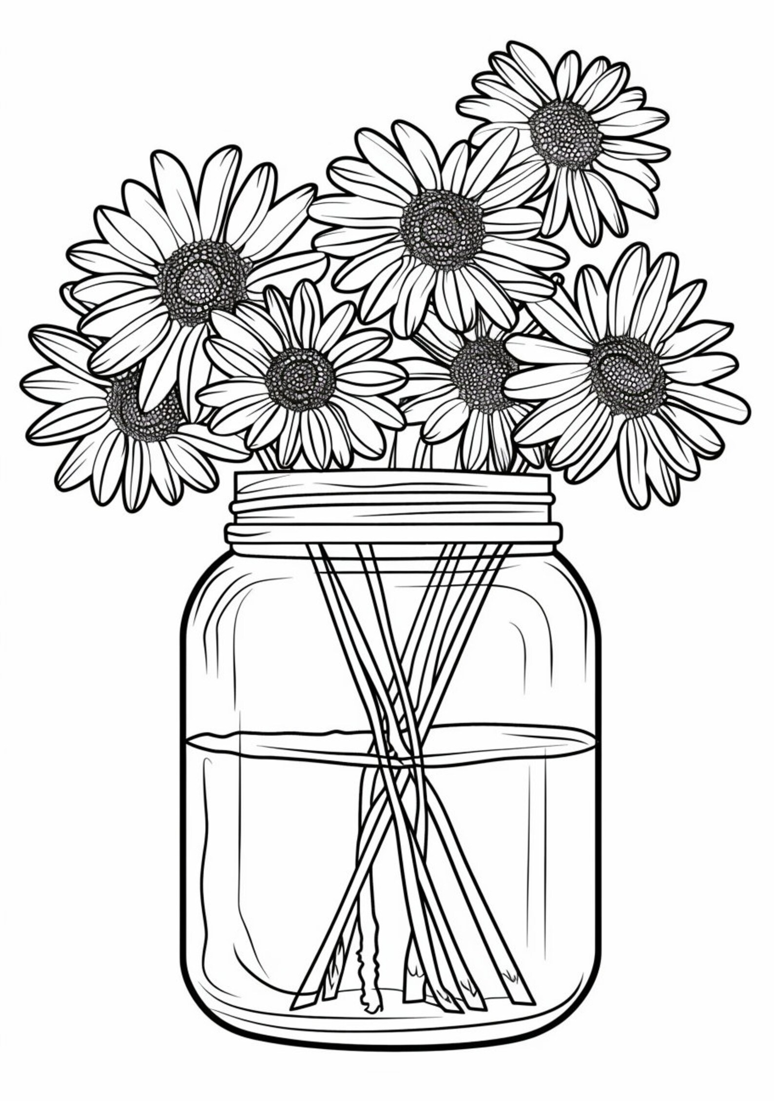Flower Jar Coloring Pages PDF Bundle 34 High Quality Images Instant ...