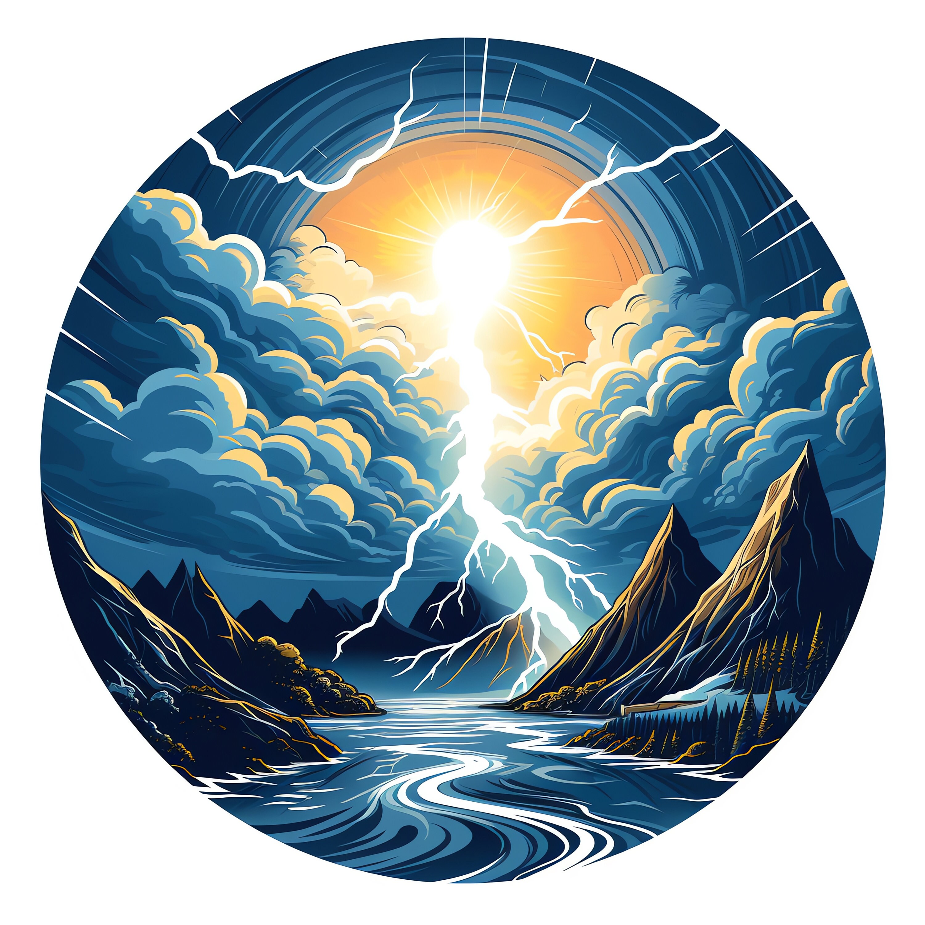 Fantasy Artistic Lightning Bolts Illustration Clipart 30 - Etsy