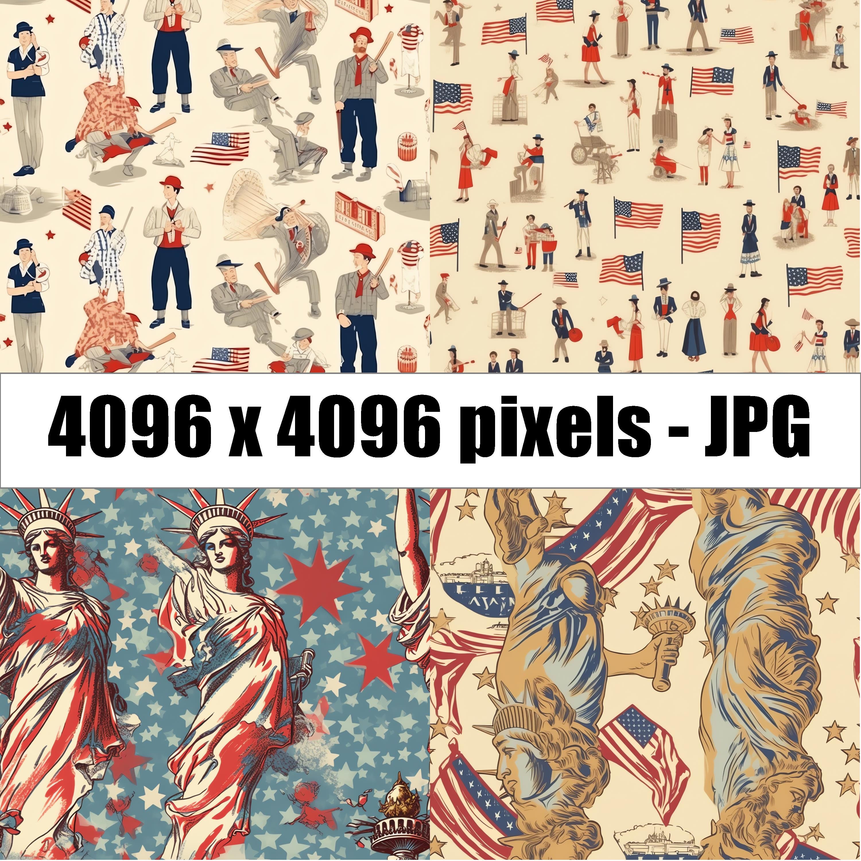 28 Memorial Day Seamless Patterns - Digital Paper Set, Red White and ...
