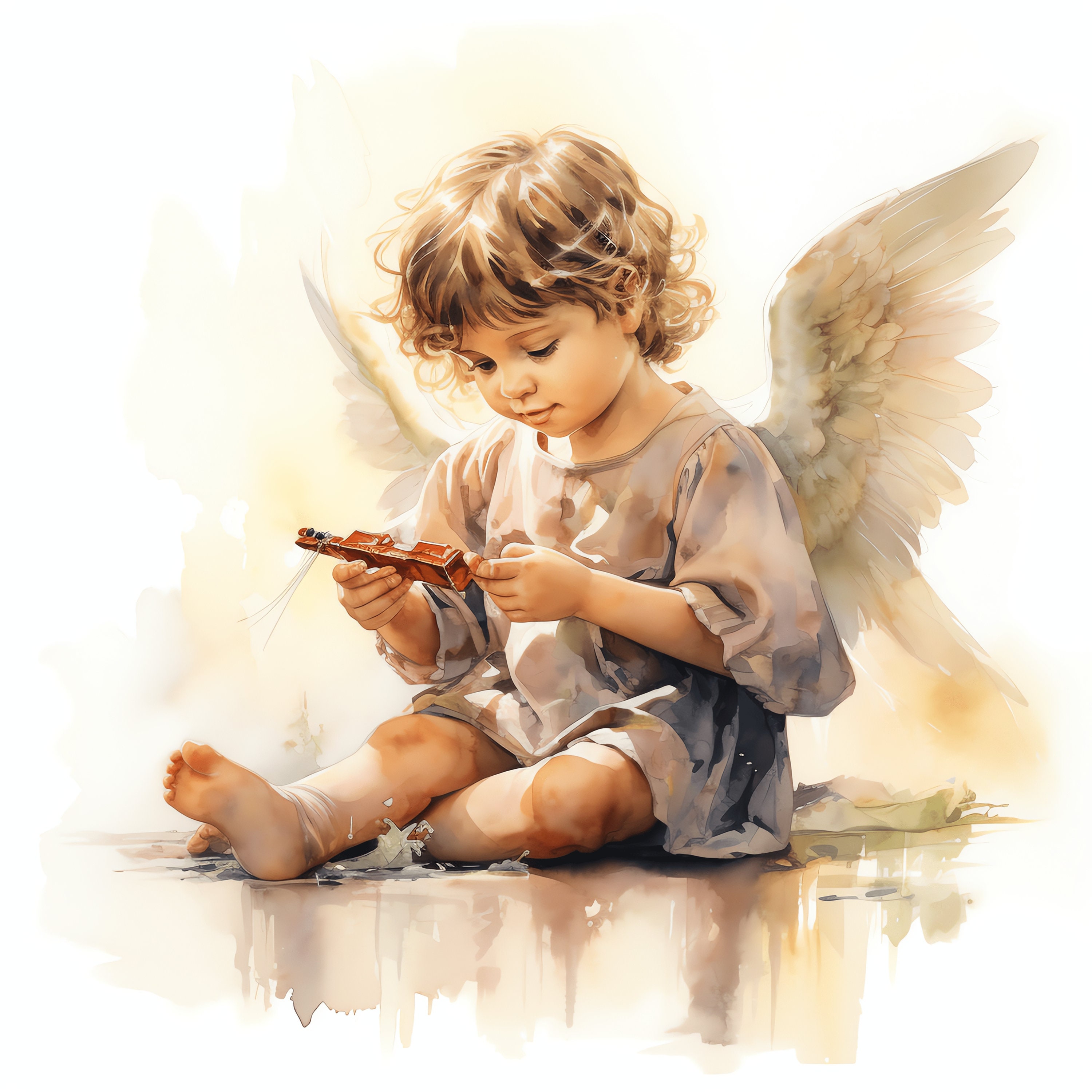 Child Angel Watercolor PNG Clipart 40 High Quality PNG Instant Download ...