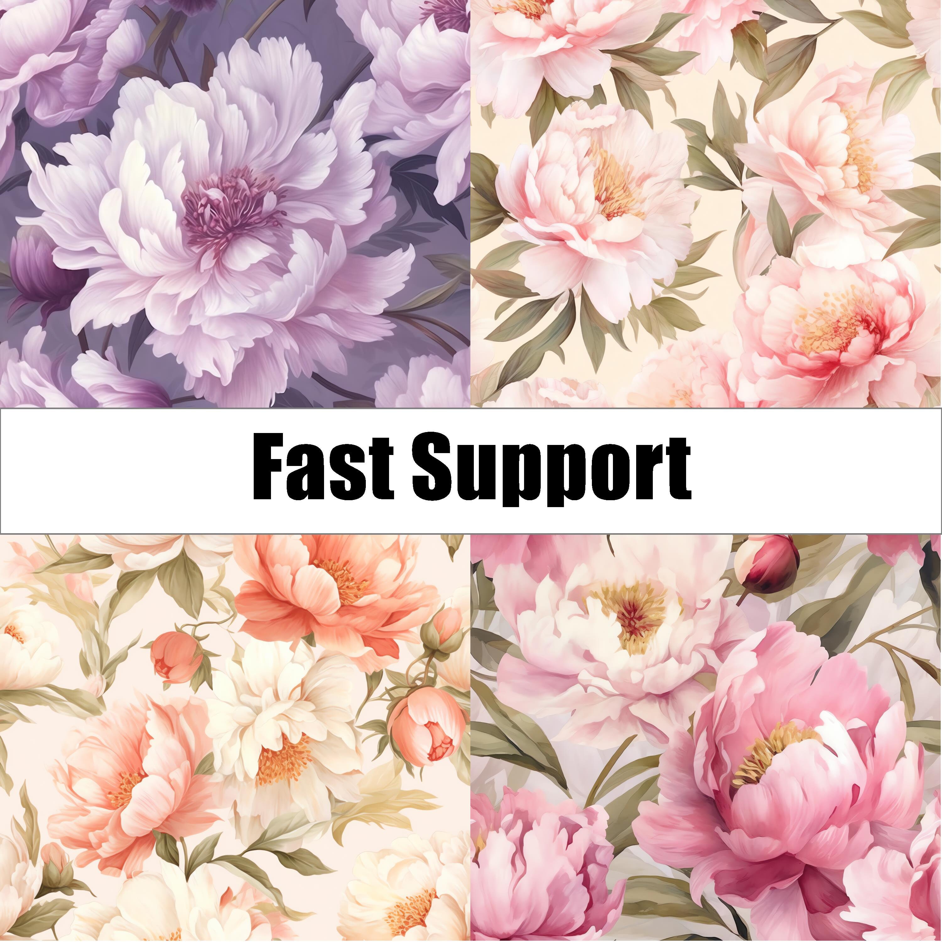 28 Peonies Seamless Patterns Watercolor Digital Paper Set, Vintage ...