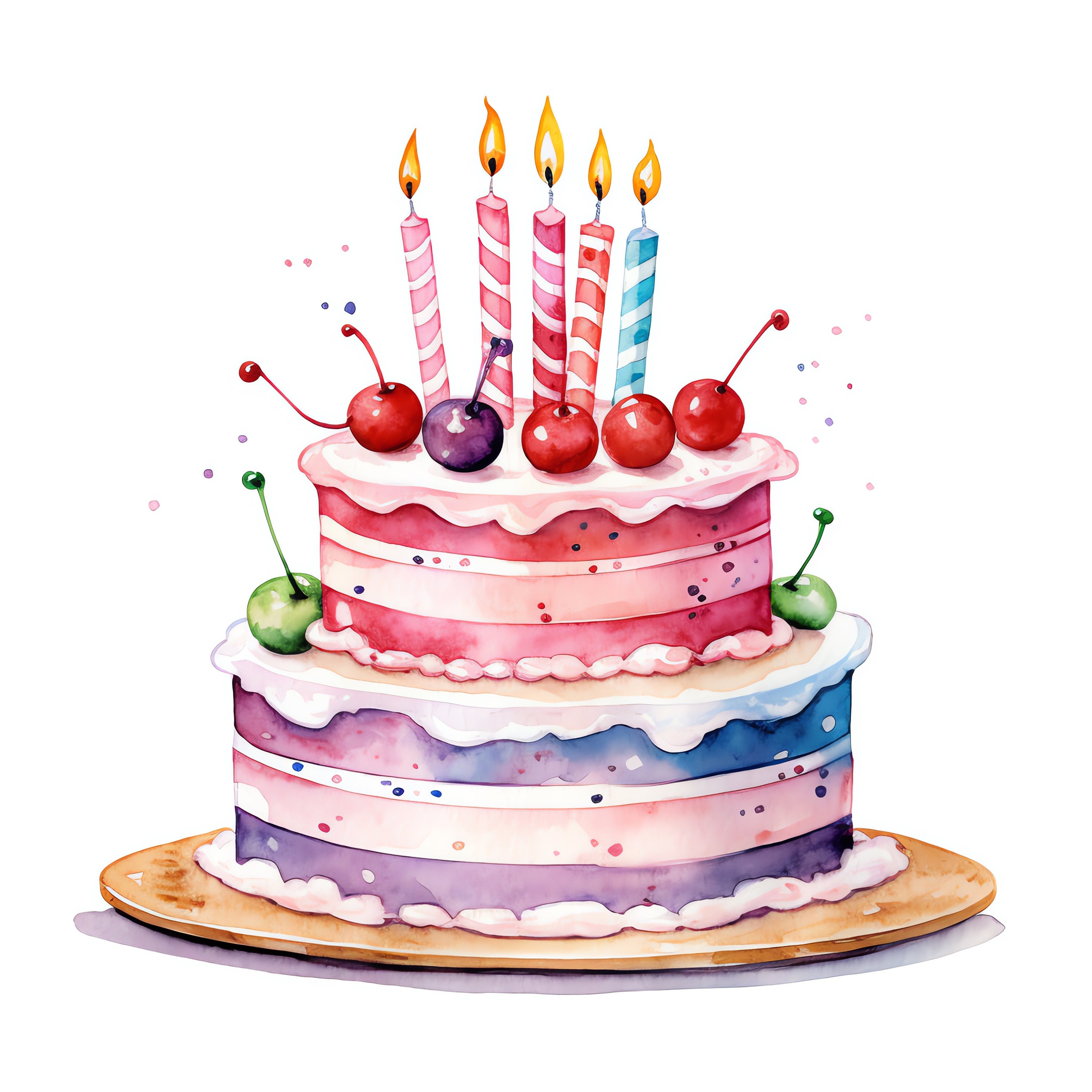 Birthday Cake Clipart - 45 High Quality Jpgs - Digital Download - Card ...