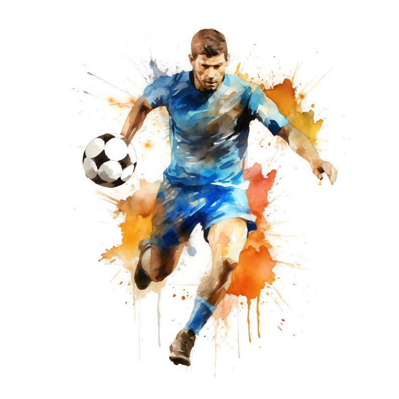 Soccer Player Clipart - 40 High Quality Jpgs - Digital Download - Card ...