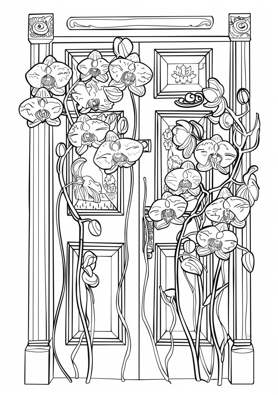 Blooming Door Coloring Pages PDF Bundle 32 High Quality Images Instant ...