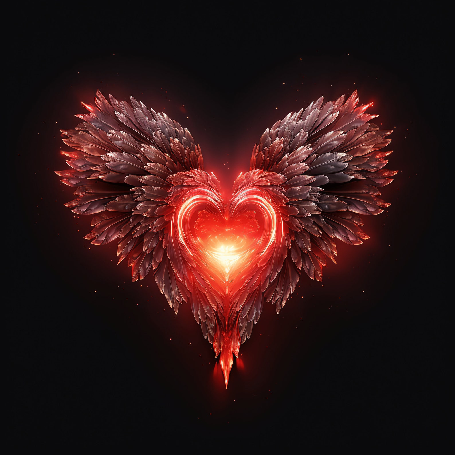 Glowing Angel Heart PNG Clipart Bundle - 50 High Quality PNG - Instant ...