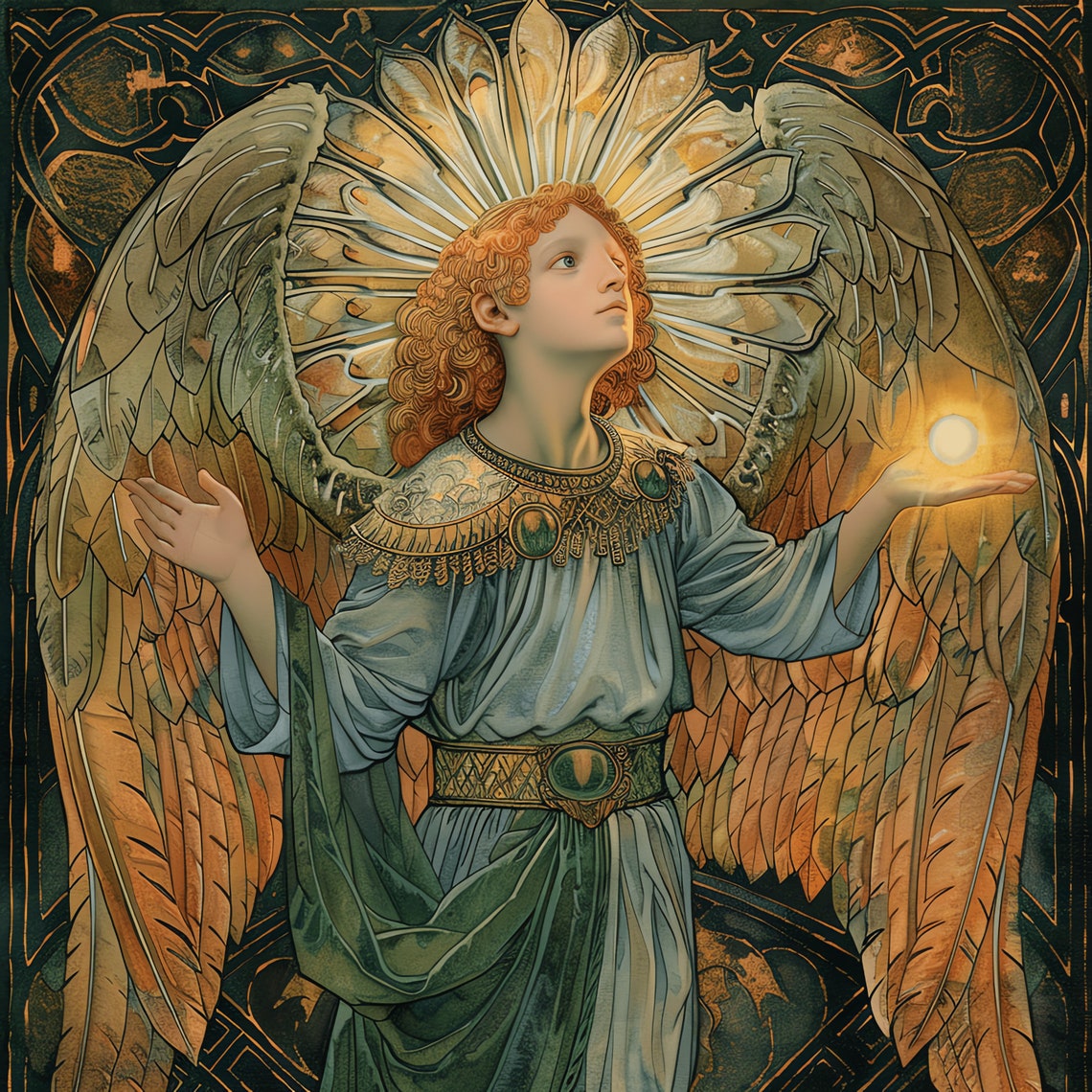 Pre-raphaelite Archangel With Light Orb PNG Clipart Bundle 43 High ...