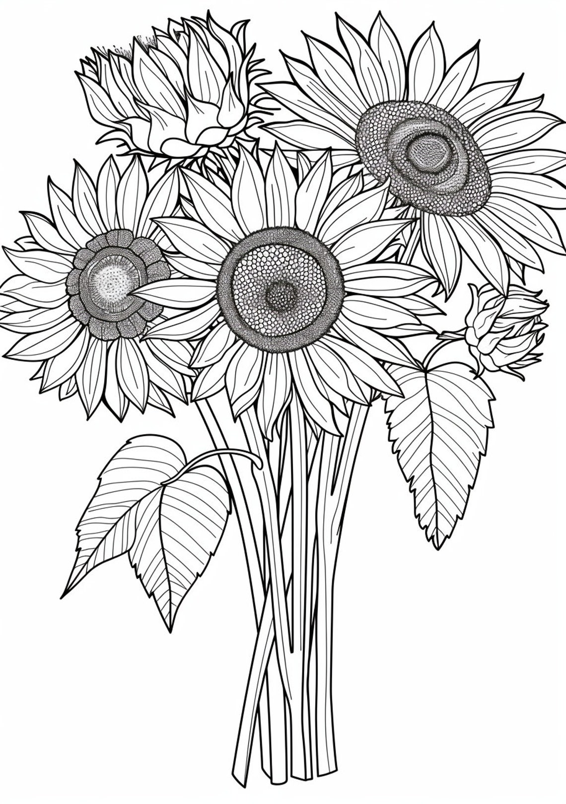 Flower Bouquet Coloring Pages PDF Bundle - 44 High Quality Images ...