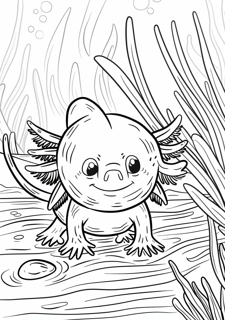 Cute Axolotl Coloring Pages PDF Bundle 46 High Quality Images Instant ...