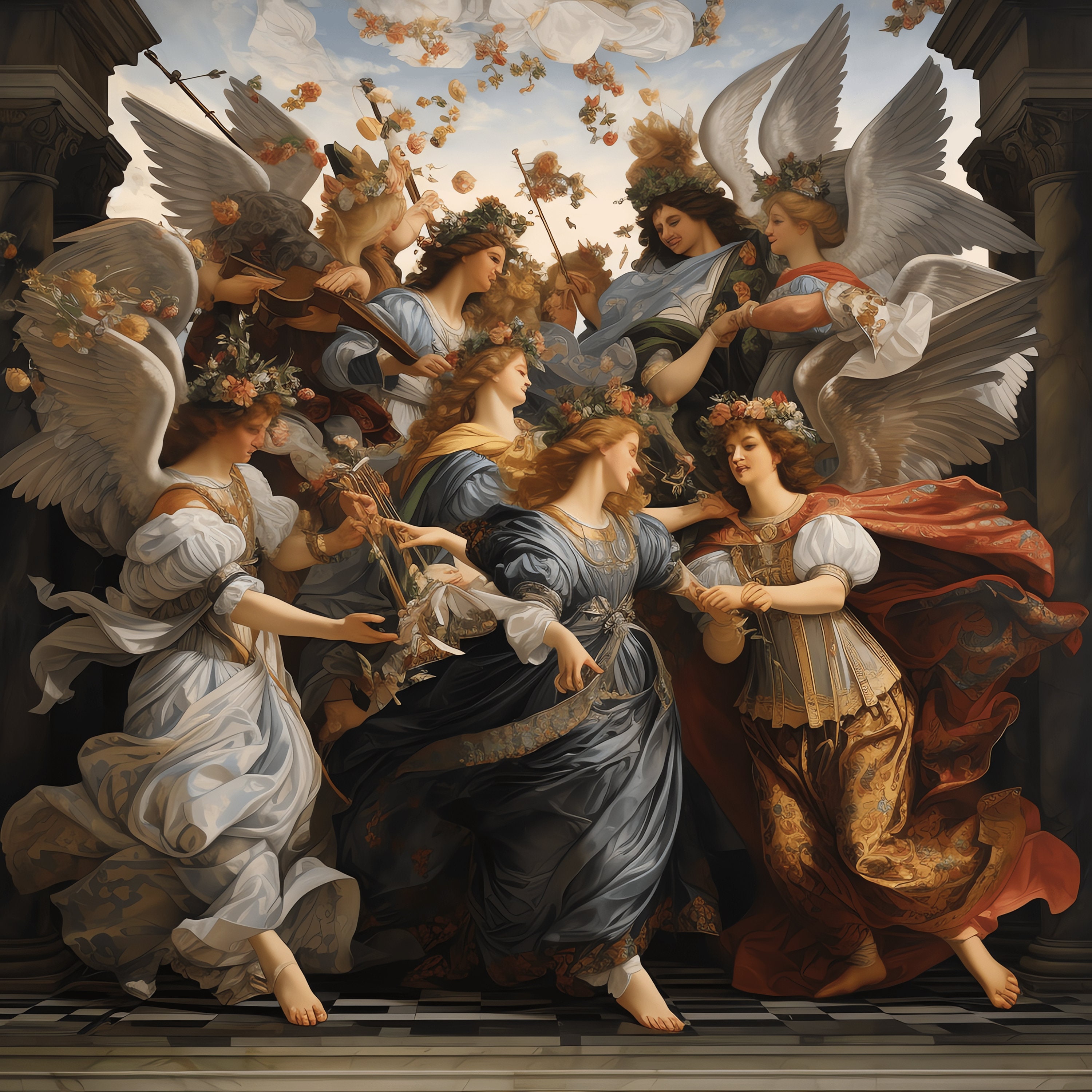 Renaissance Angels Dancing PNG Clipart 26 High Quality PNG Instant ...