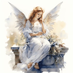 Victorian Angel Watercolor Bundle - 35 High Quality PNG - Instant ...