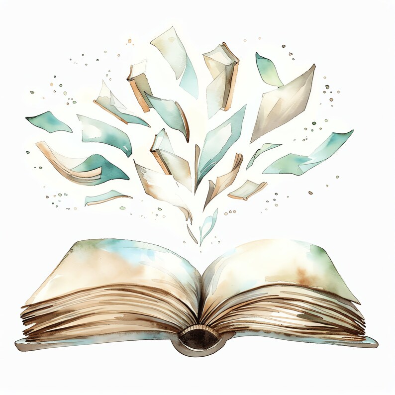 Open Book With Flying or Torn Pages PNG Clipart Bundle 50 High Quality ...