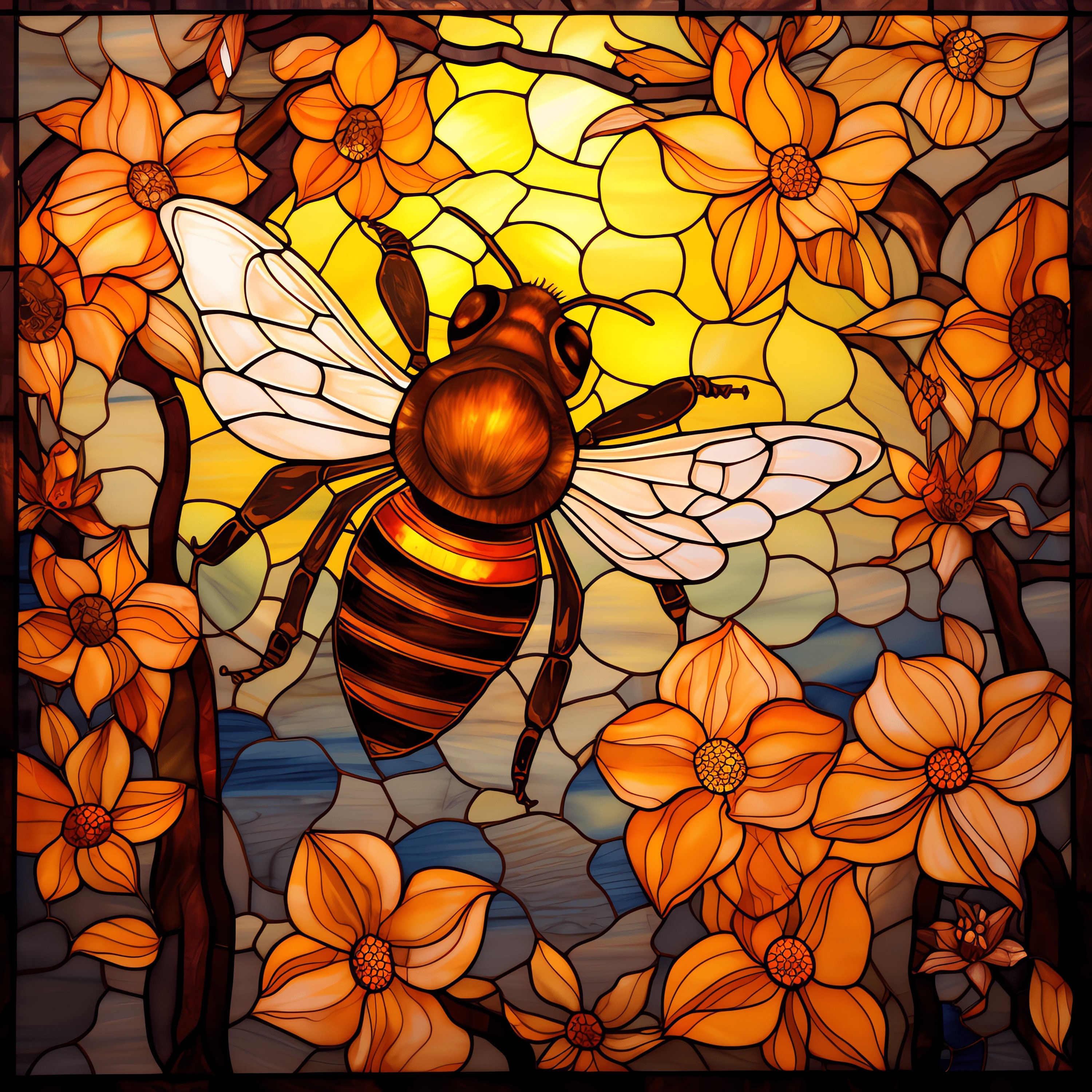 Honey Bee Stained Glass PNG Clipart 45 High Quality PNG Instant ...