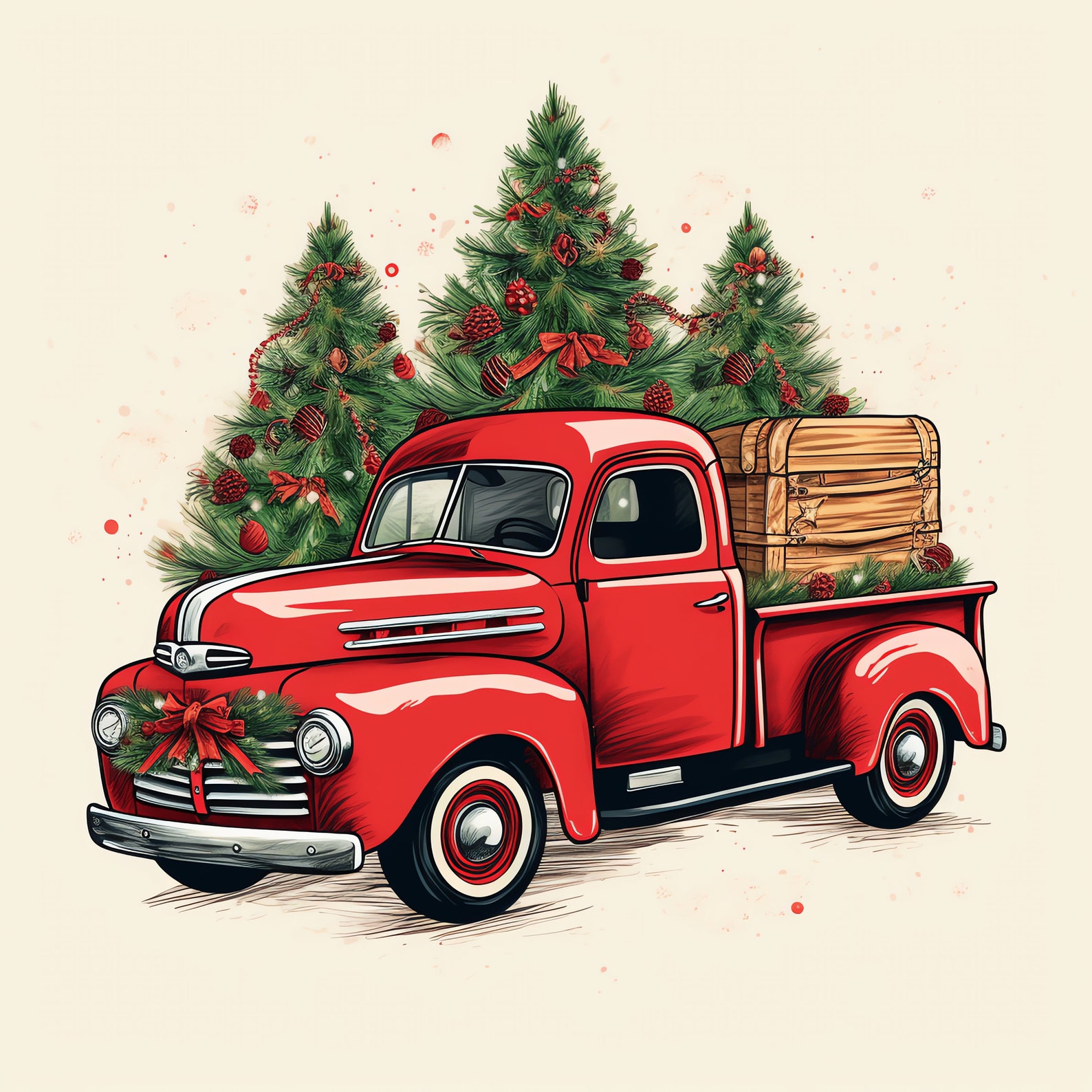 Red Truck Christmas PNG Clipart Bundle 46 High Quality PNG Instant ...