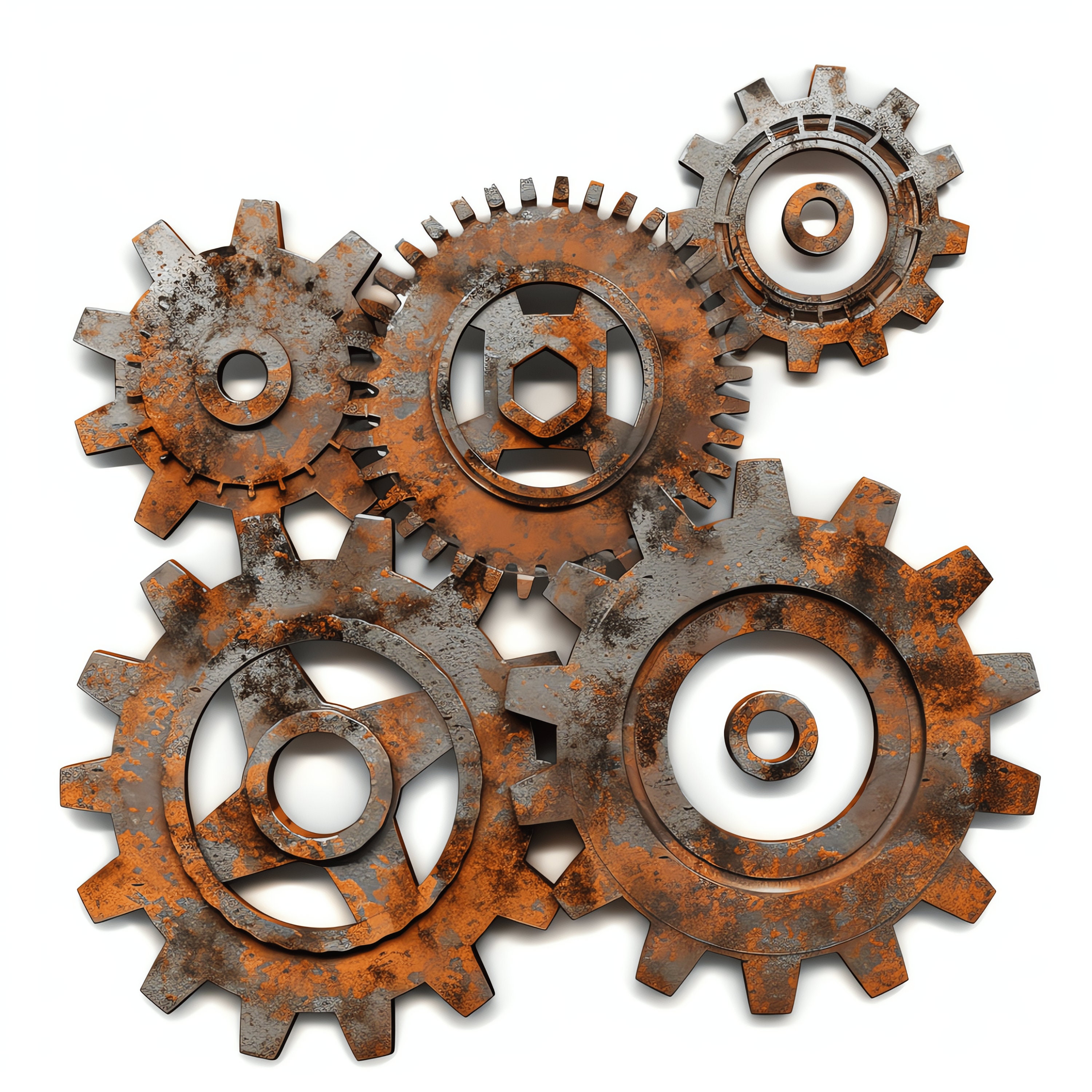 Interlocking Gears PNG Clipart Bundle - 50 High Quality PNG - Instant ...