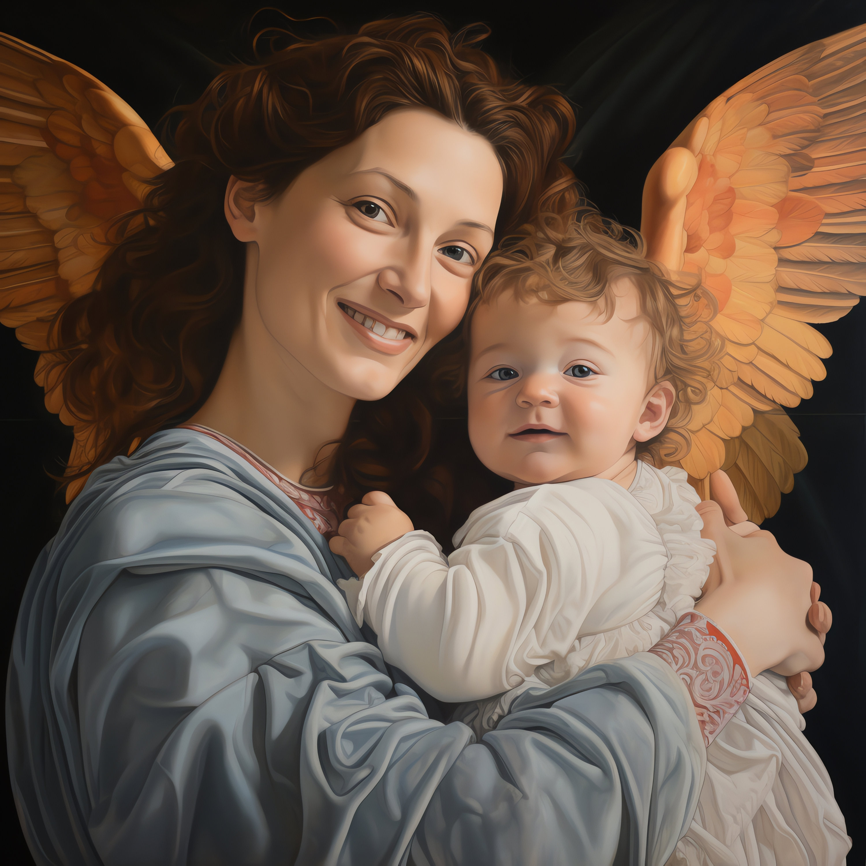 Angel Holding Smiling Baby Clipart 35 High Quality Jpgs - Etsy