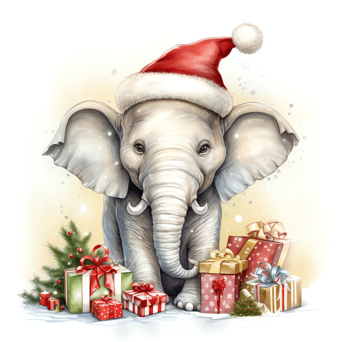 Elephant Christmas PNG Clipart Bundle 41 High Quality PNG Instant ...