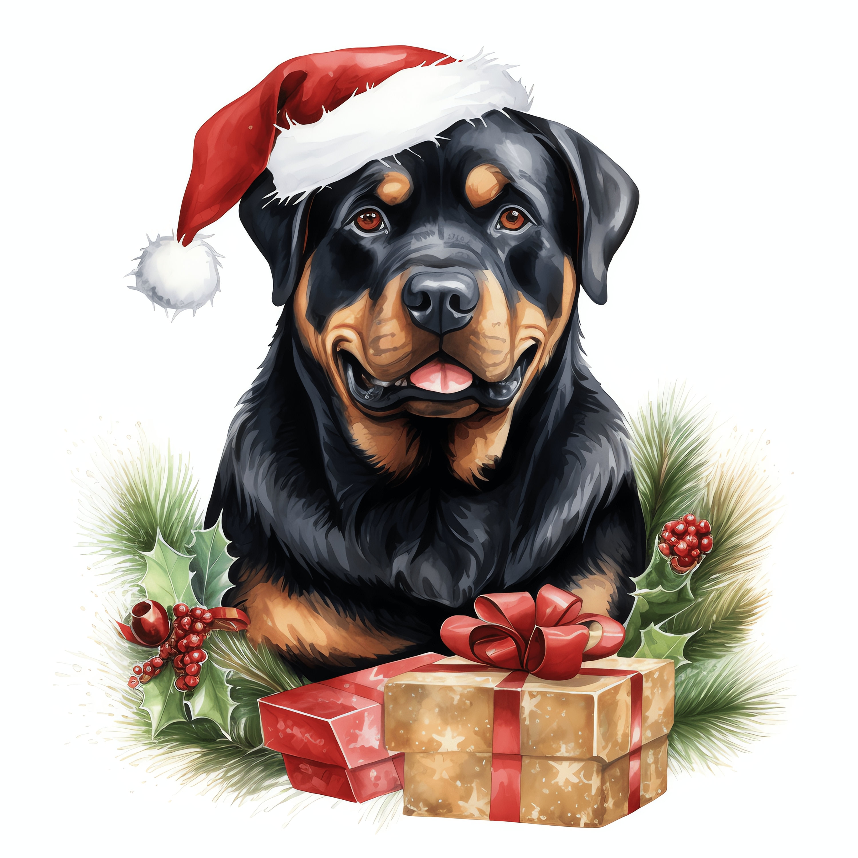 Christmas Rottweiler PNG Clipart Bundle 49 High Quality PNG Instant ...