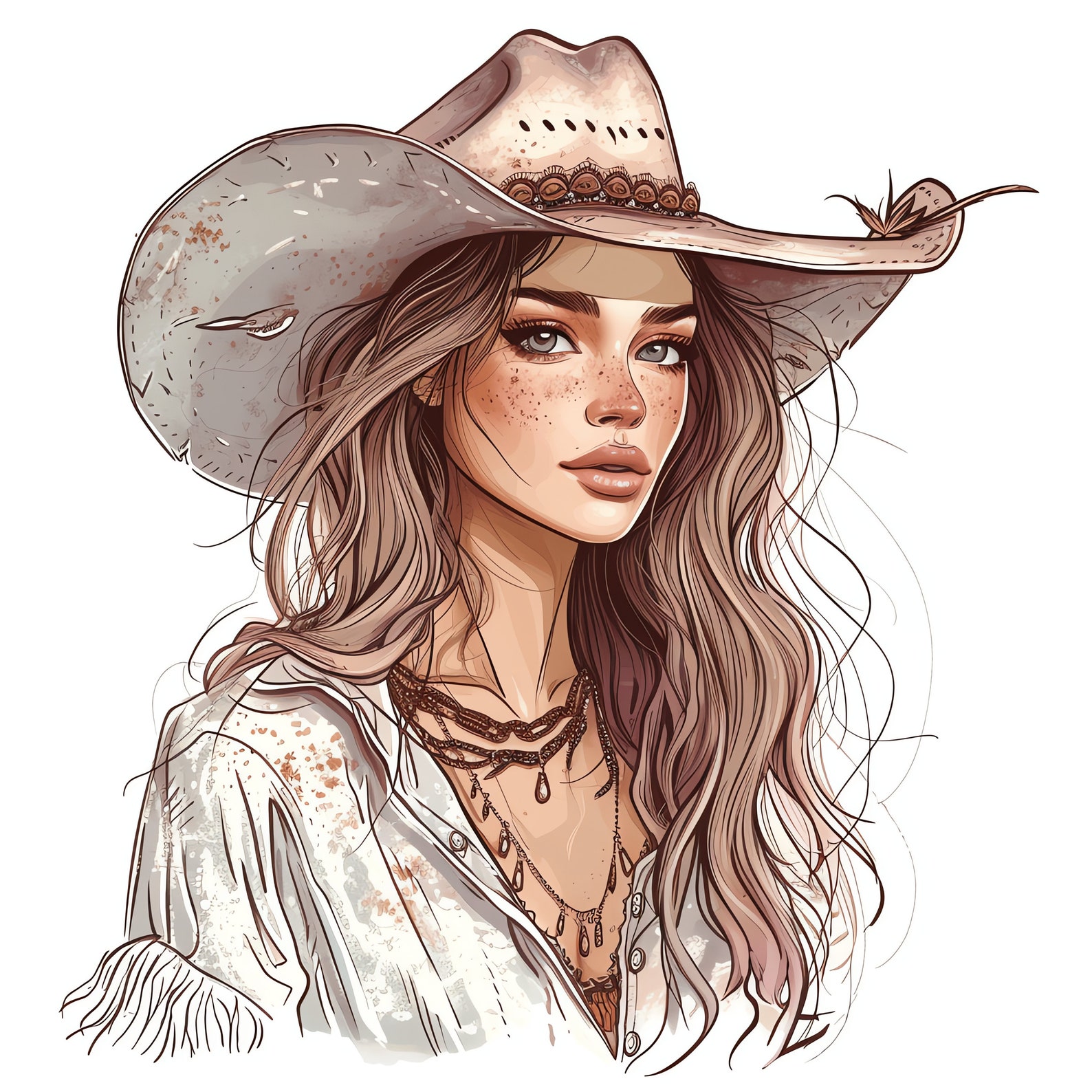 Boho Cowgirl PNG Clipart Bundle - 49 Style - High Quality PNG - Instant ...