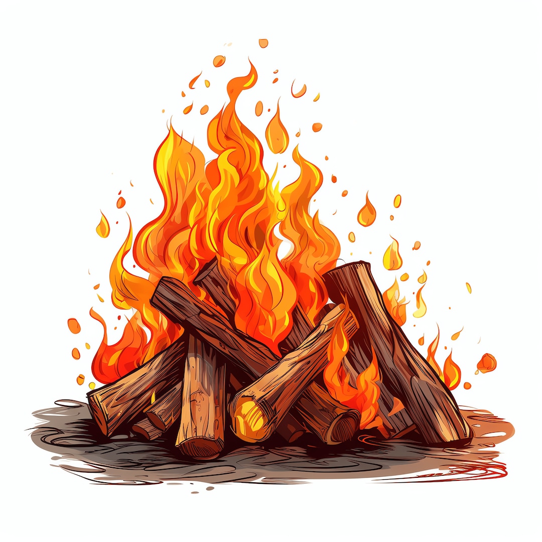 Bonfire Fireplace Fire PNG Clipart Bundle - 48 High Quality PNG Instant ...