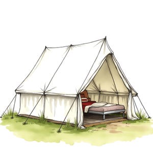 Camping Tent Clipart Bundle - 49 High Quality PNG - Instant Download ...