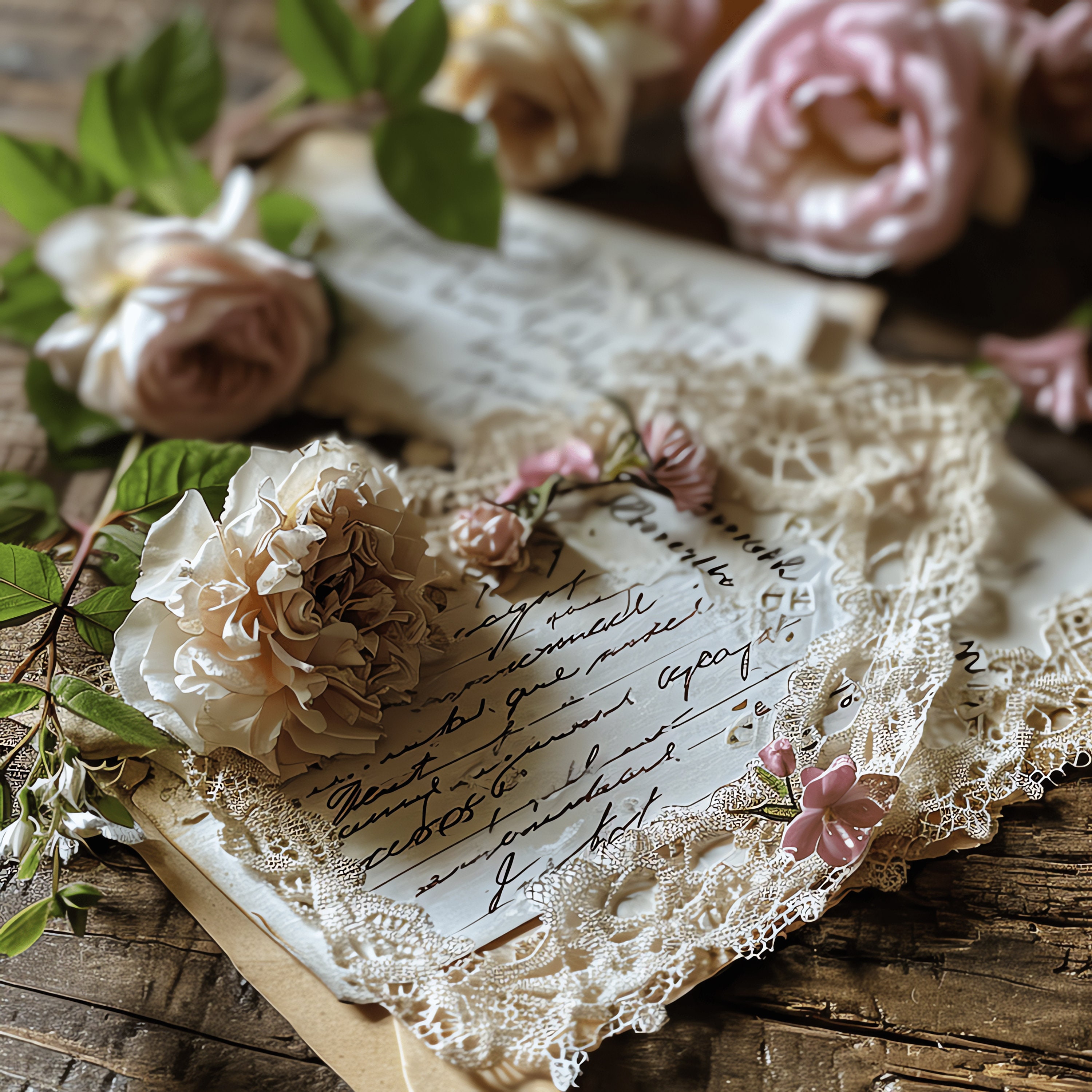 Victorian Valentines Lace Letters Photos PNG Bundle 51 High Quality PNG ...