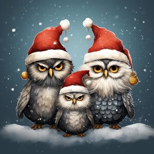 Christmas Owls PNG Clipart Bundle - 48 High Quality PNG - Instant ...