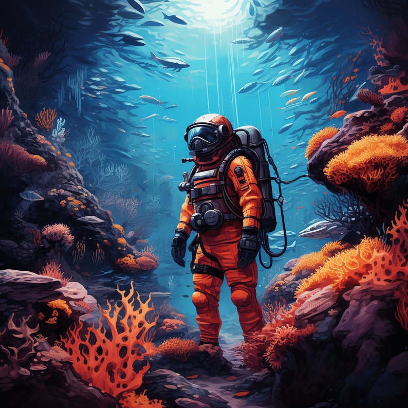 Astronaut Underwater PNG Clipart Bundle - 40 High Quality PNG - Instant ...