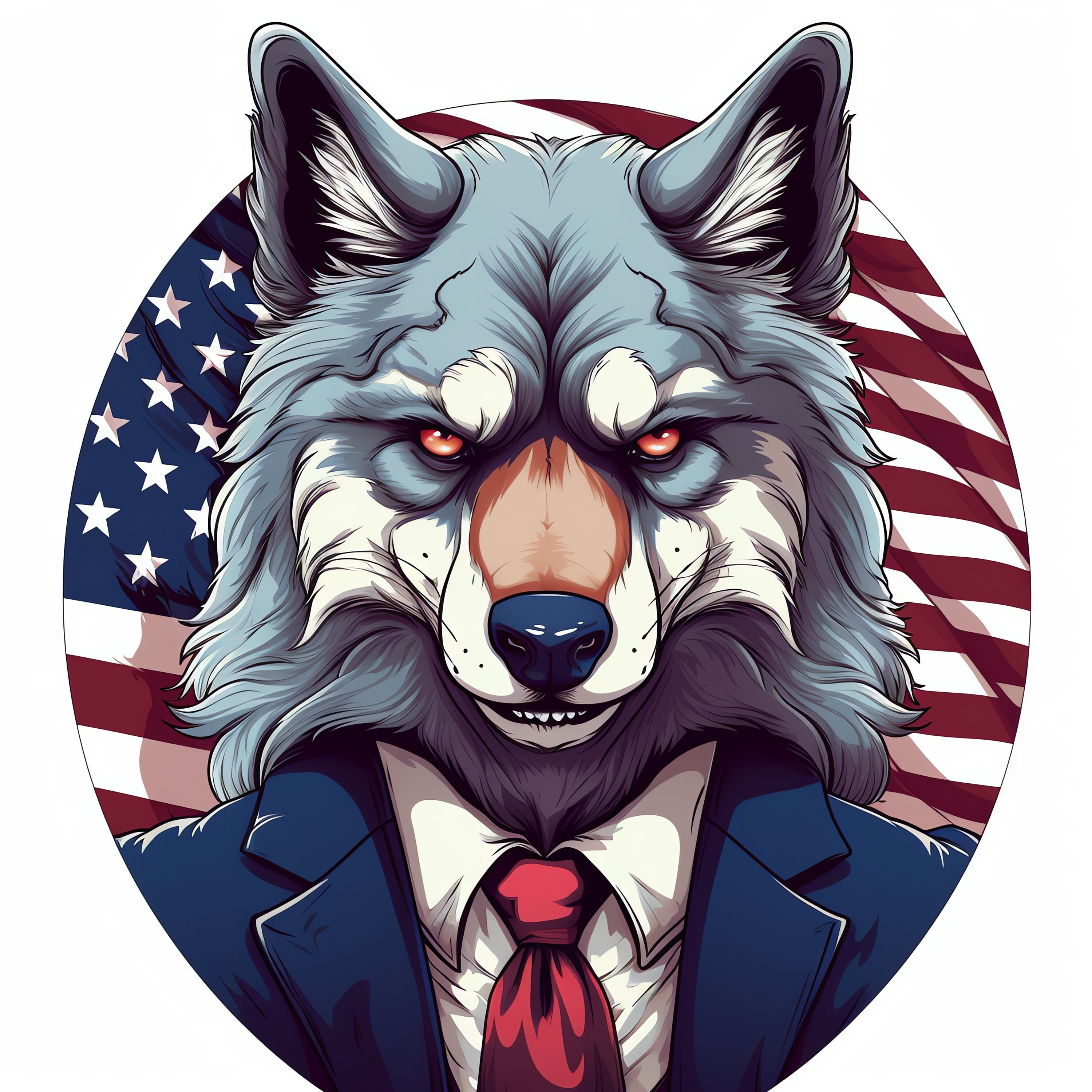Wolf With USA Flag Clipart 40 High Quality Jpgs Digital Download Card ...