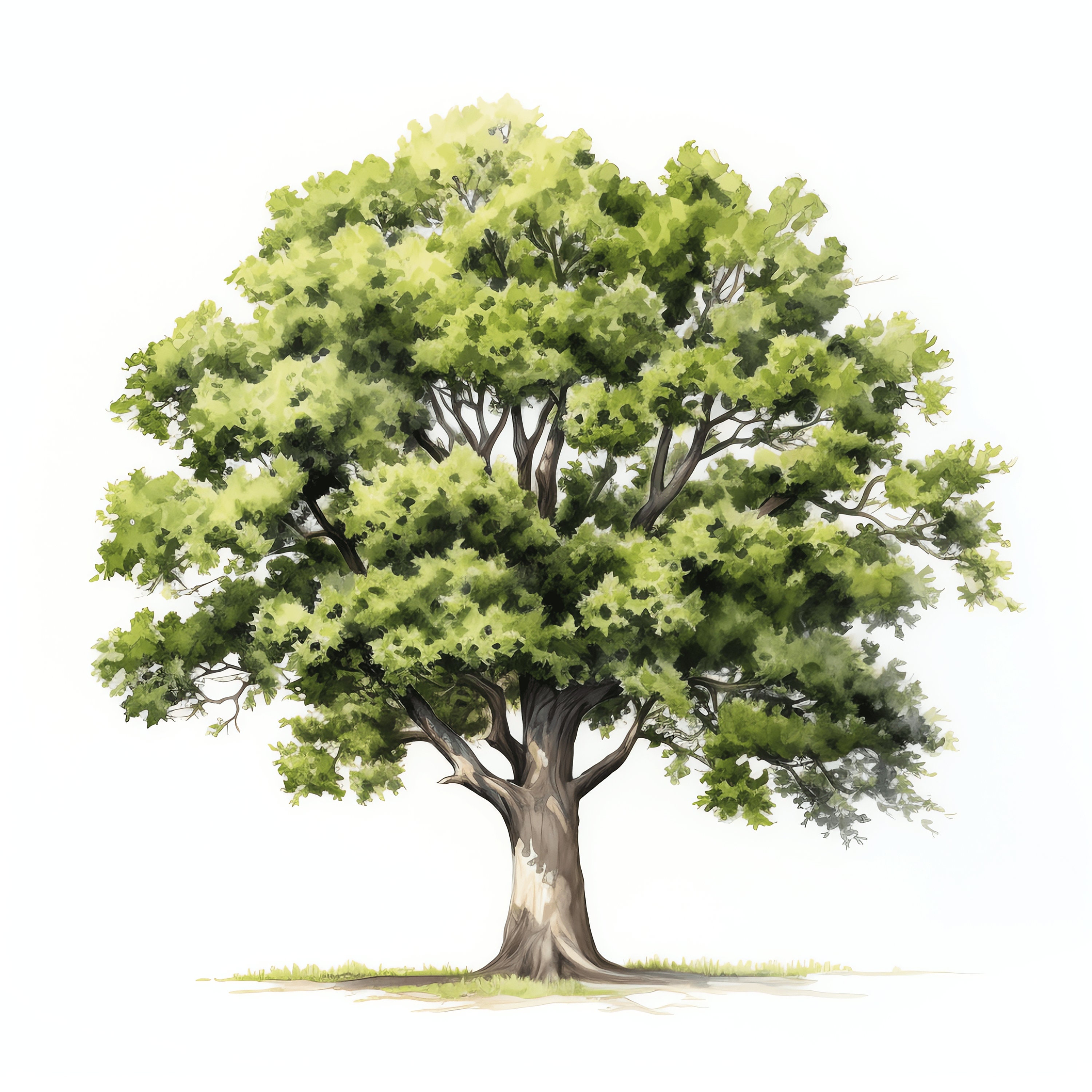 Oak Tree Seasons Watercolor Bundle - 45 High Quality PNG - Instant ...