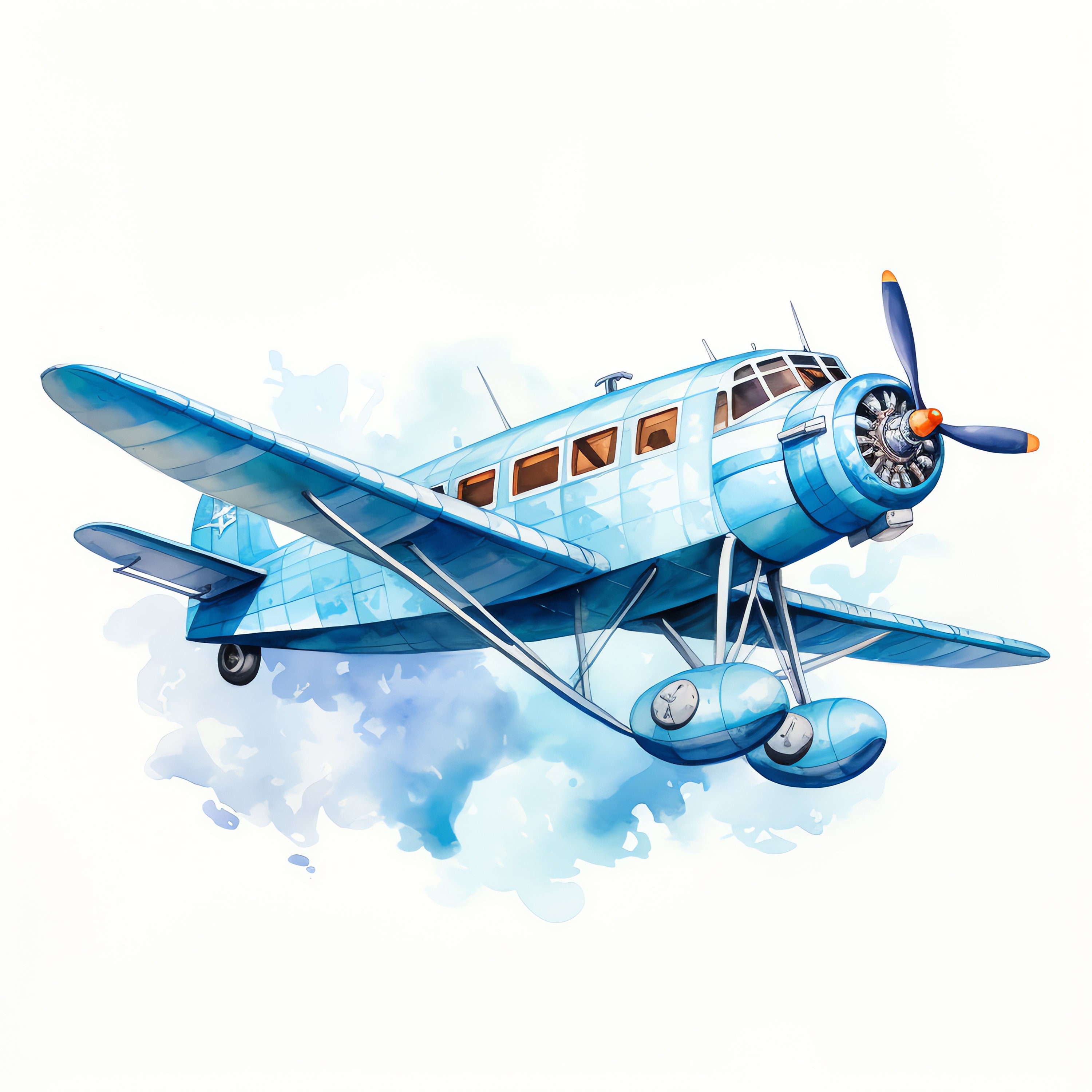 Airplane and Helicopter Clipart - 40 High Quality Jpgs - Digital ...